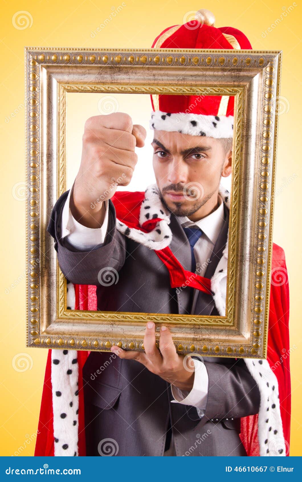 King with picture frame stock image. Image of boss, formal - 46610667