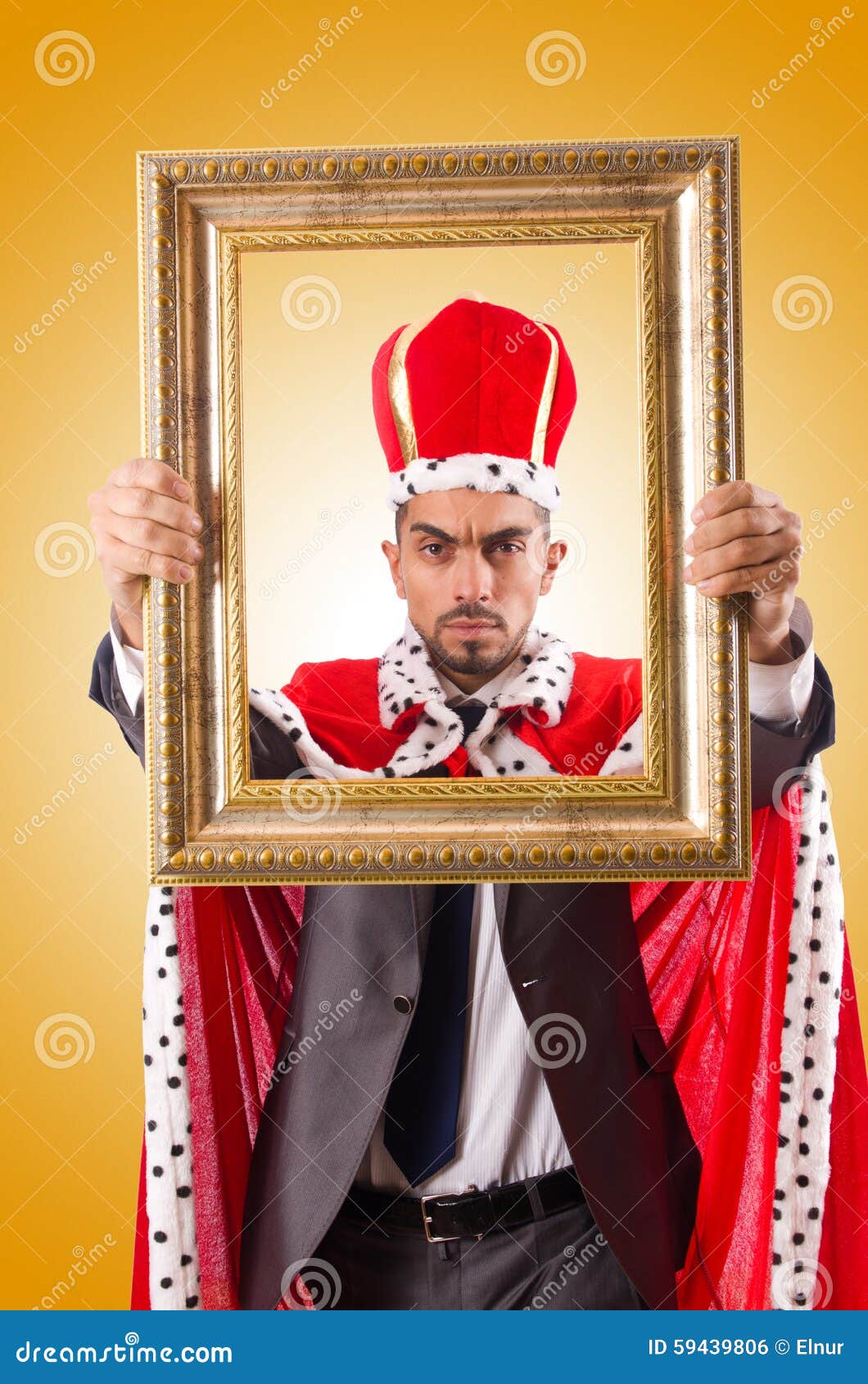 King with Picture Frame on White Stock Photo - Image of corporate ...