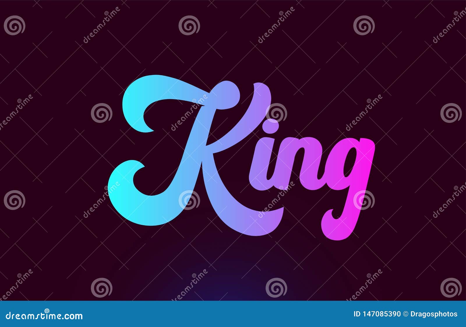 King Pink Word Text Logo Icon Design for Typography Stock Illustration ...
