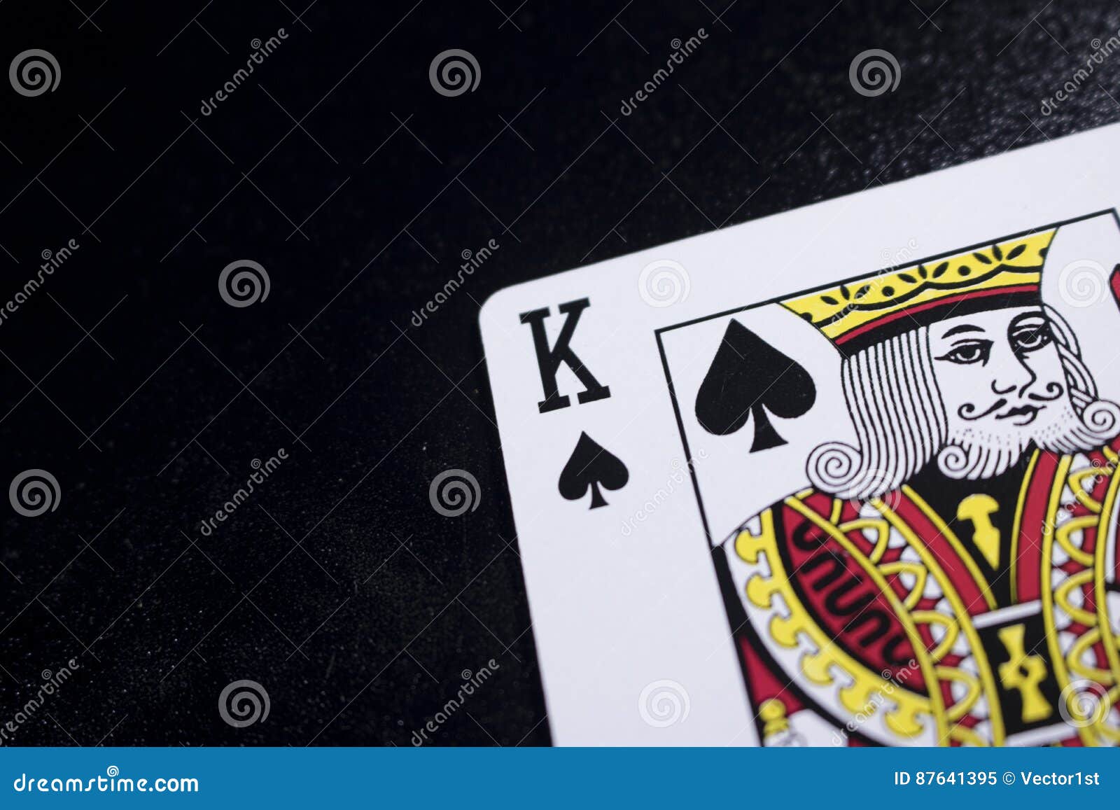 King Poker Card on Black Background Stock Image - Image of coin, risk ...