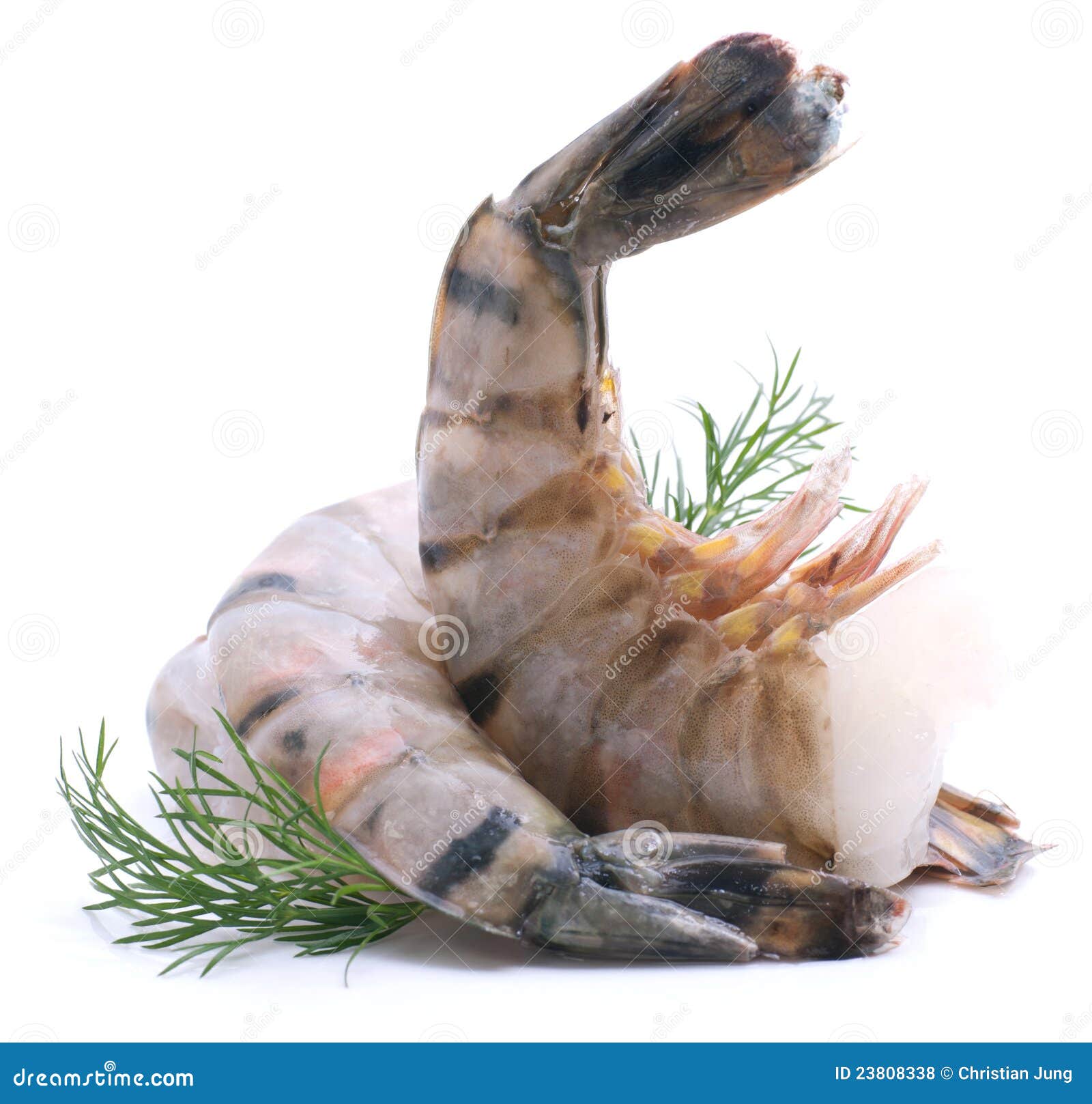 King Prawn And Cucumber On A Fork. Appetizers Stock Photo ...