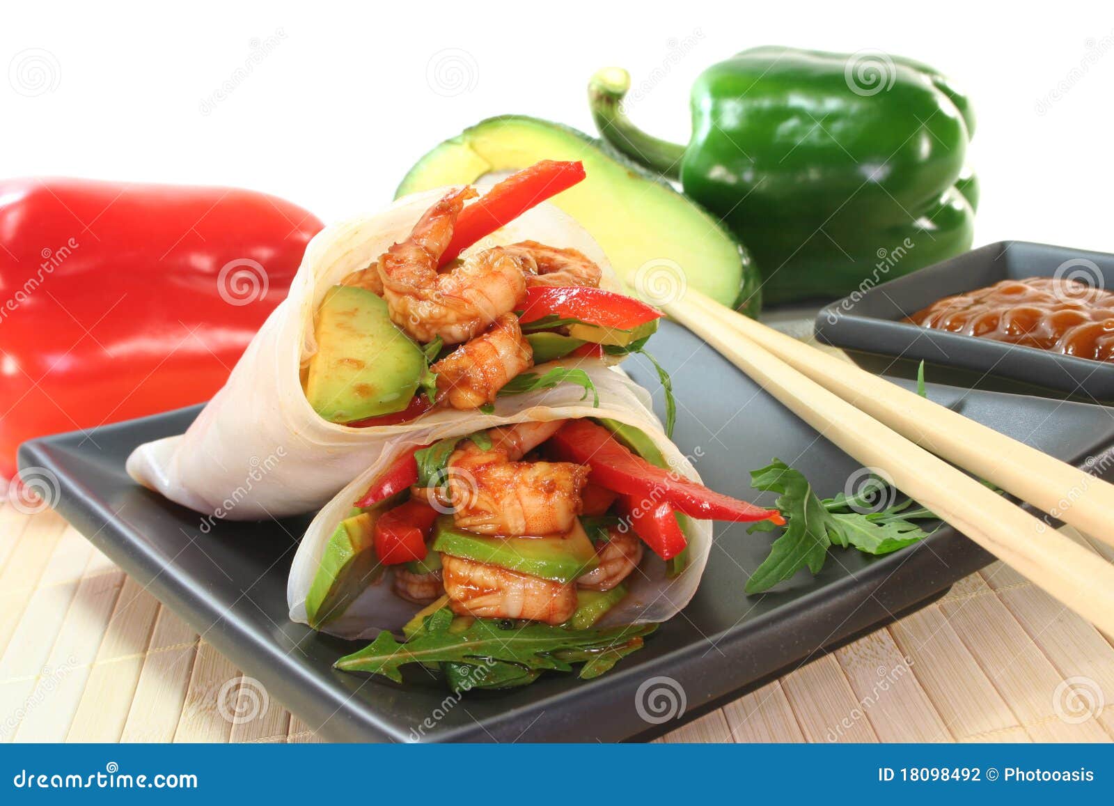 King Prawn - Avocado Wrap stock photo. Image of asia - 18098492