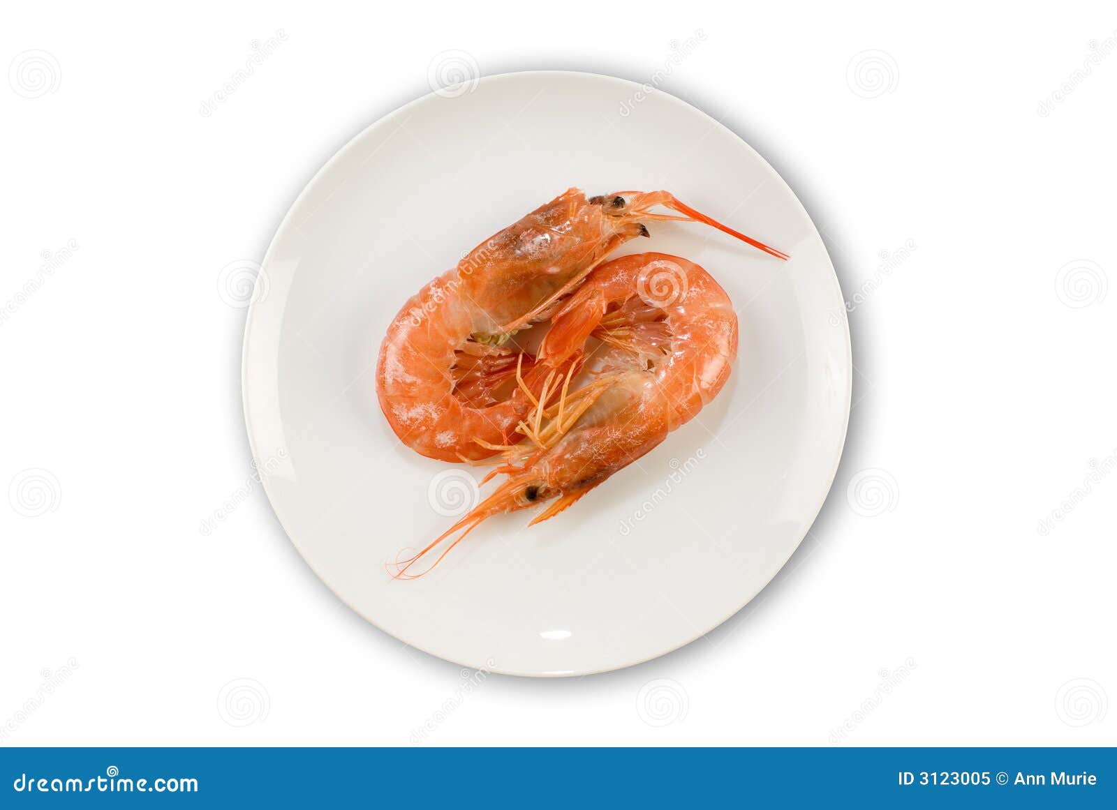 King Prawns On A White Plate Stock Image - Image of path, king: 3123005