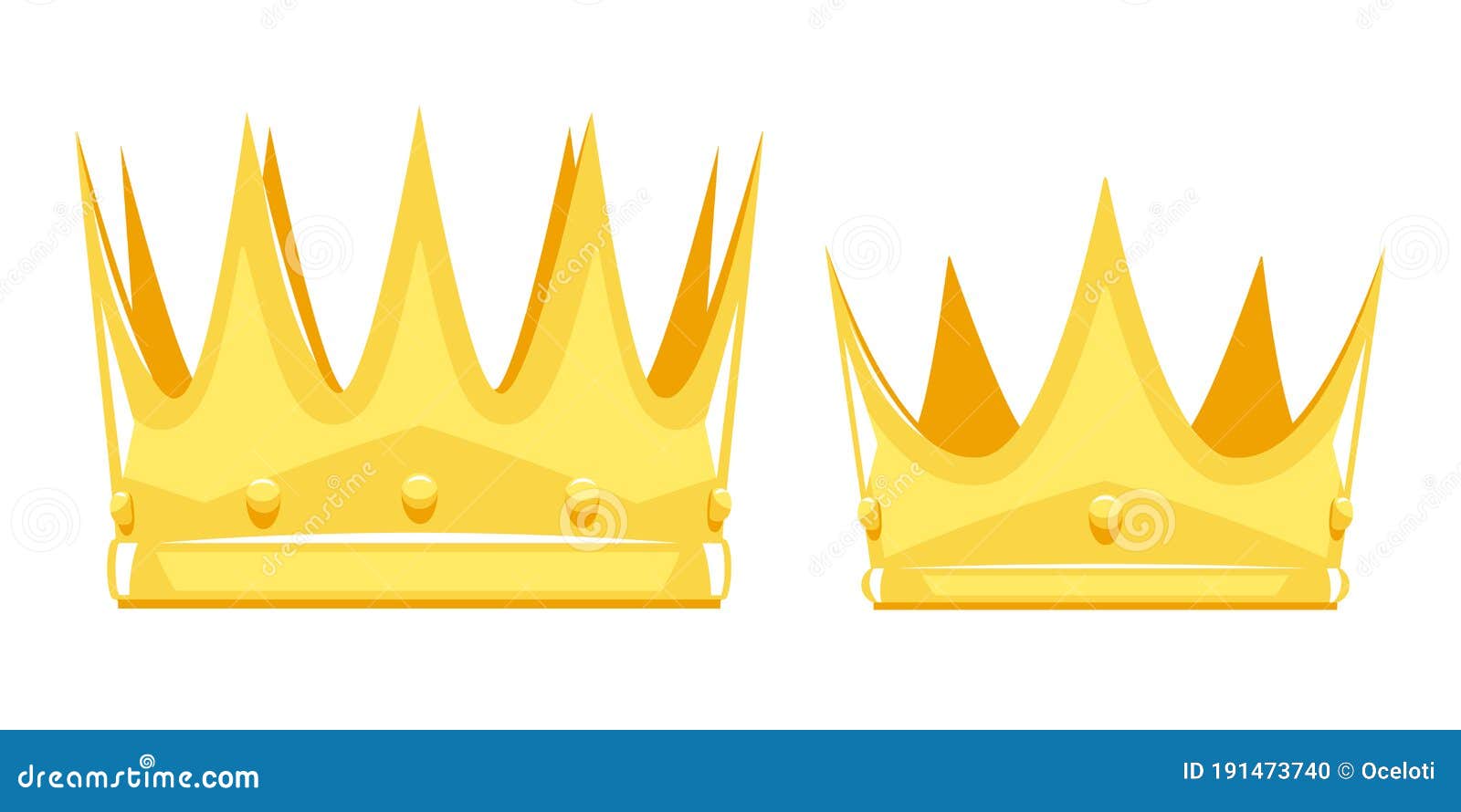 King and Queen Crown Isolated Stock Vector - Illustration of gold ...