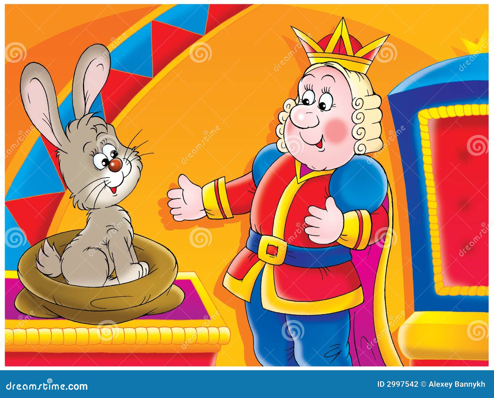 King and rabbit stock illustration. Illustration of artistic - 2997542