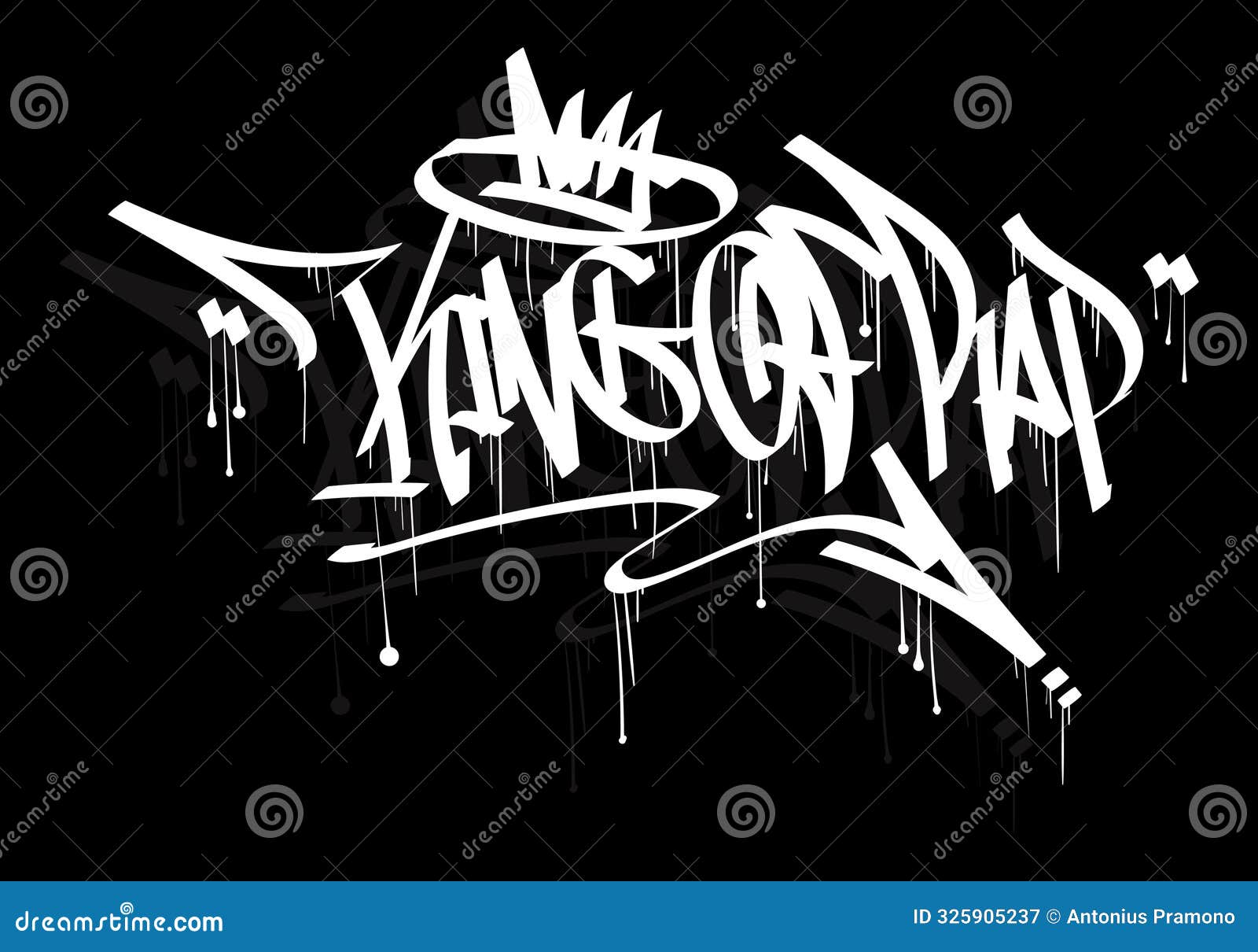 KING of RAP Graffiti Tag Style Design Stock Illustration - Illustration ...