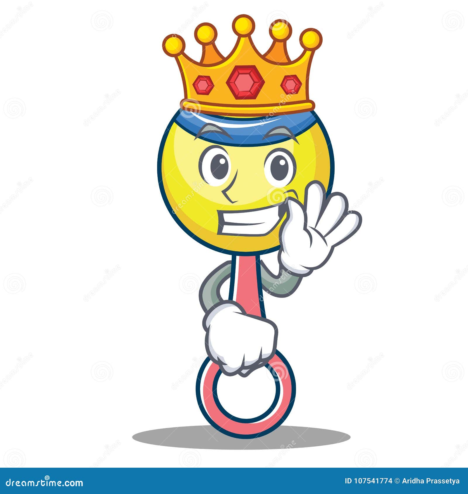 King Rattle Toy Mascot Cartoon Stock Vector - Illustration of mascot ...
