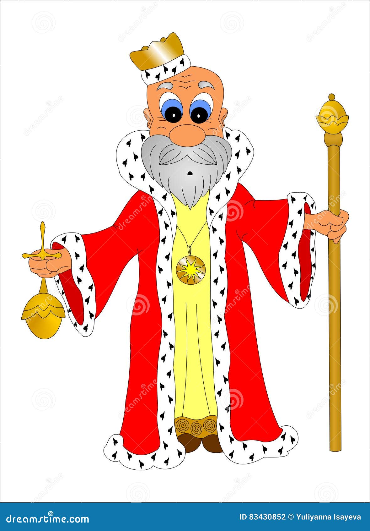 King stock vector. Illustration of beard, robe, costume - 83430852