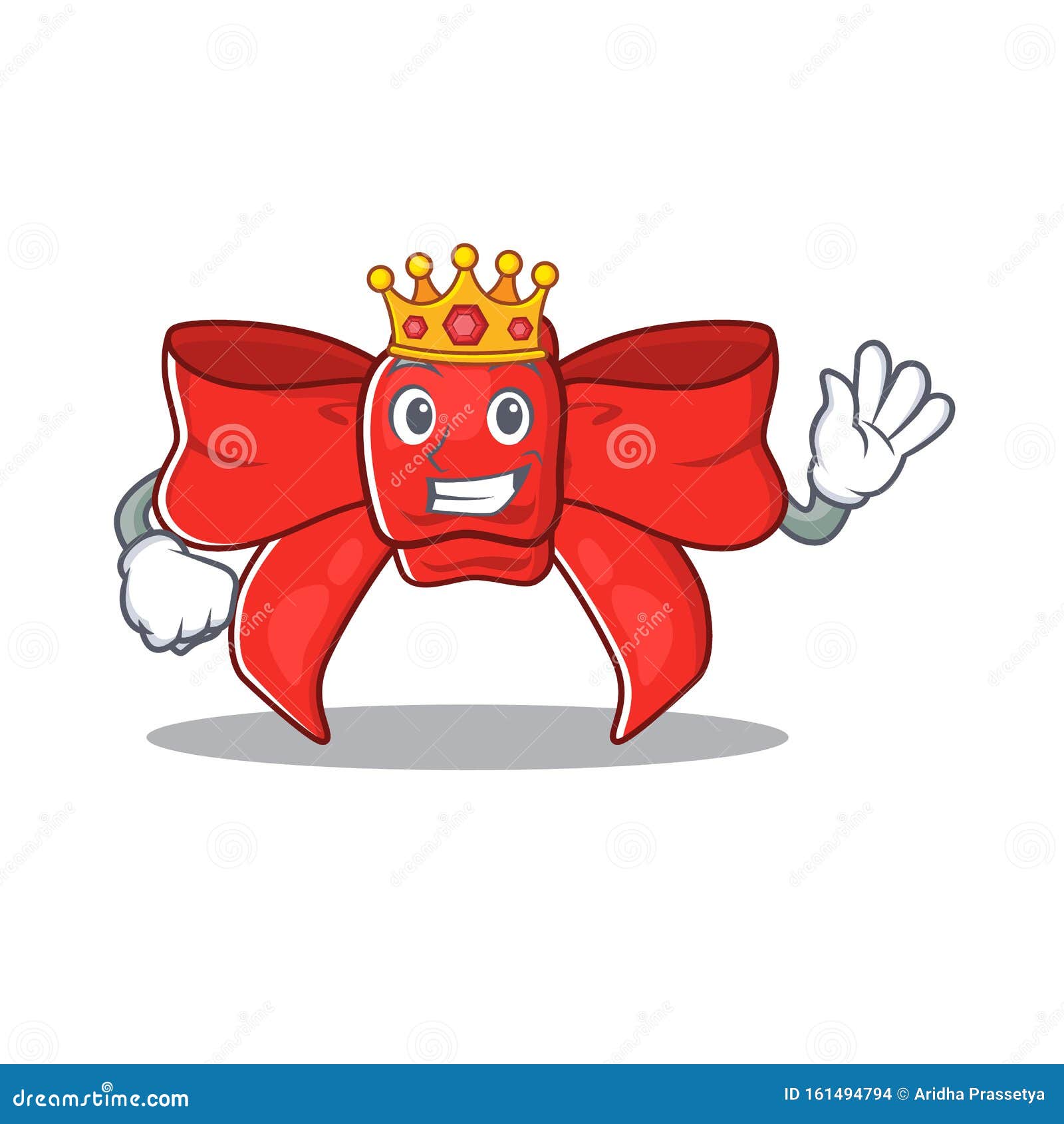 King Red Ribbon Bow with the Cartoon Stock Vector - Illustration of ...