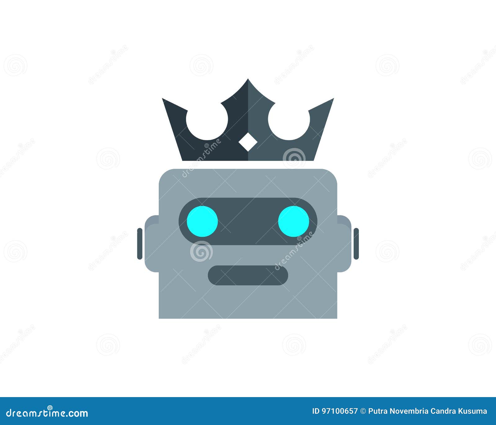 King Robot Icon Logo Design Stock Vector - Illustration of futuristic ...