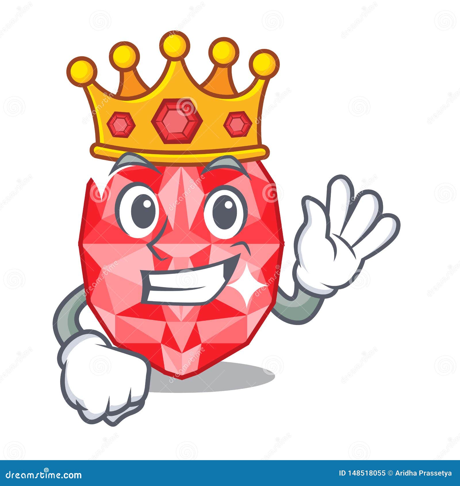 King Ruby Gems in the Mascot Shape Stock Vector - Illustration of ...