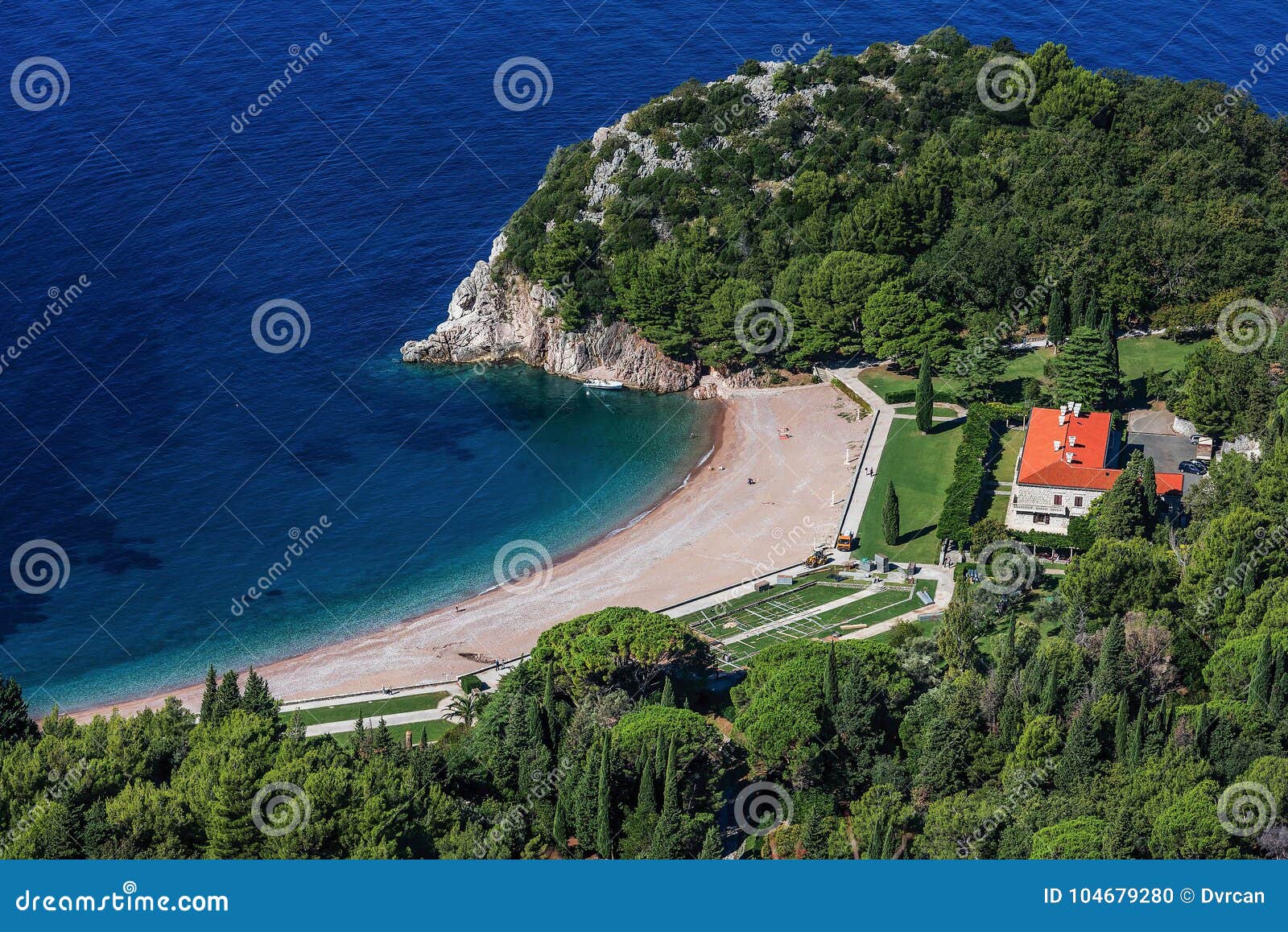King`s Beach in Milocer, Montenegro Stock Photo - Image of destination ...