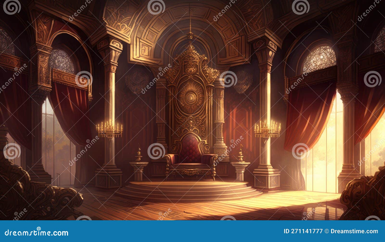A King S Legacy: the Throne Room. Generative AI Stock Image - Image of ...