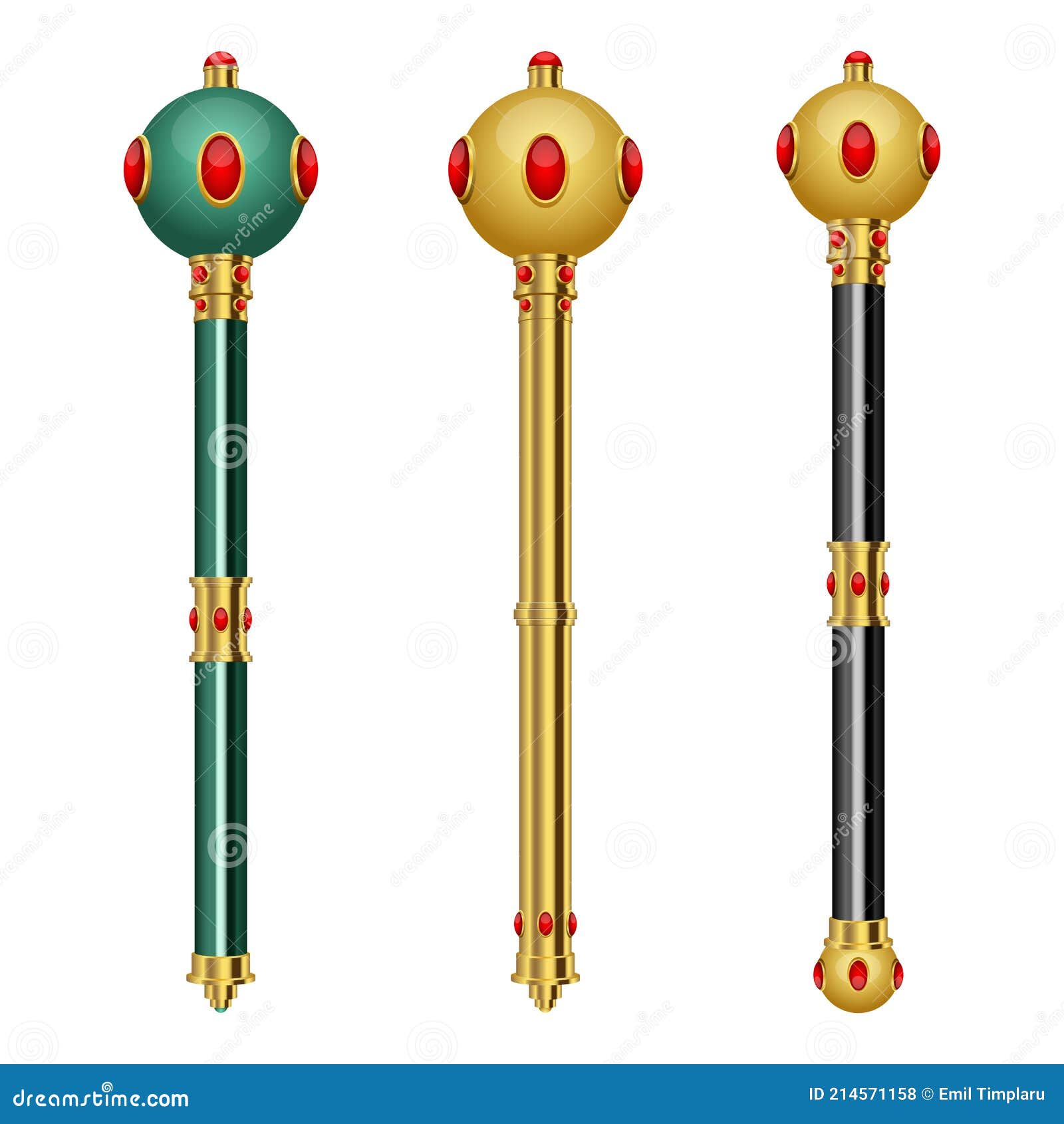 Scepter Vector Royal Illustration King Crown Cartoon Isolated ...