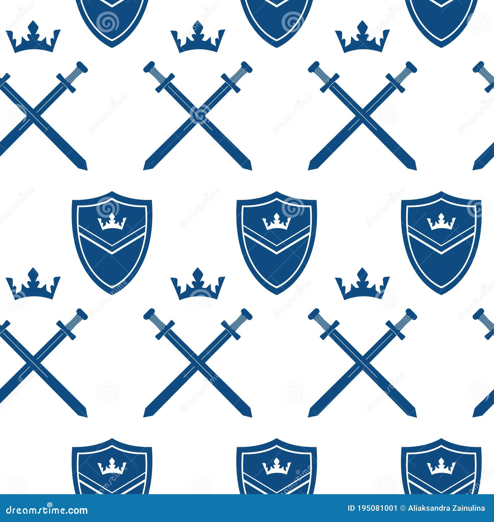 King Seamless Pattern, Vector Illustration. Stock Vector - Illustration ...