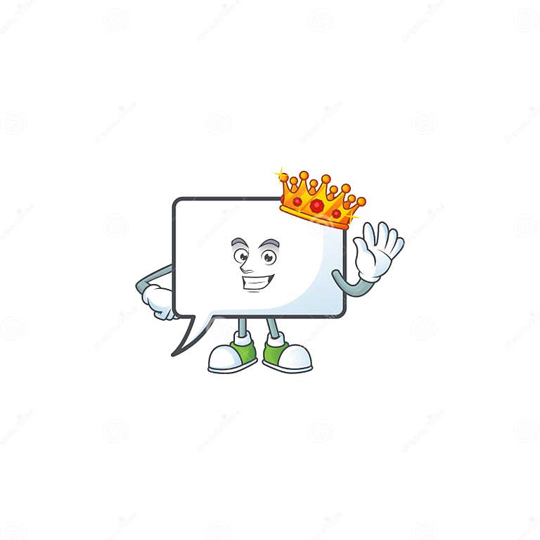 King Shape Rectangle Bubble Cartoon Character Style Stock Vector ...