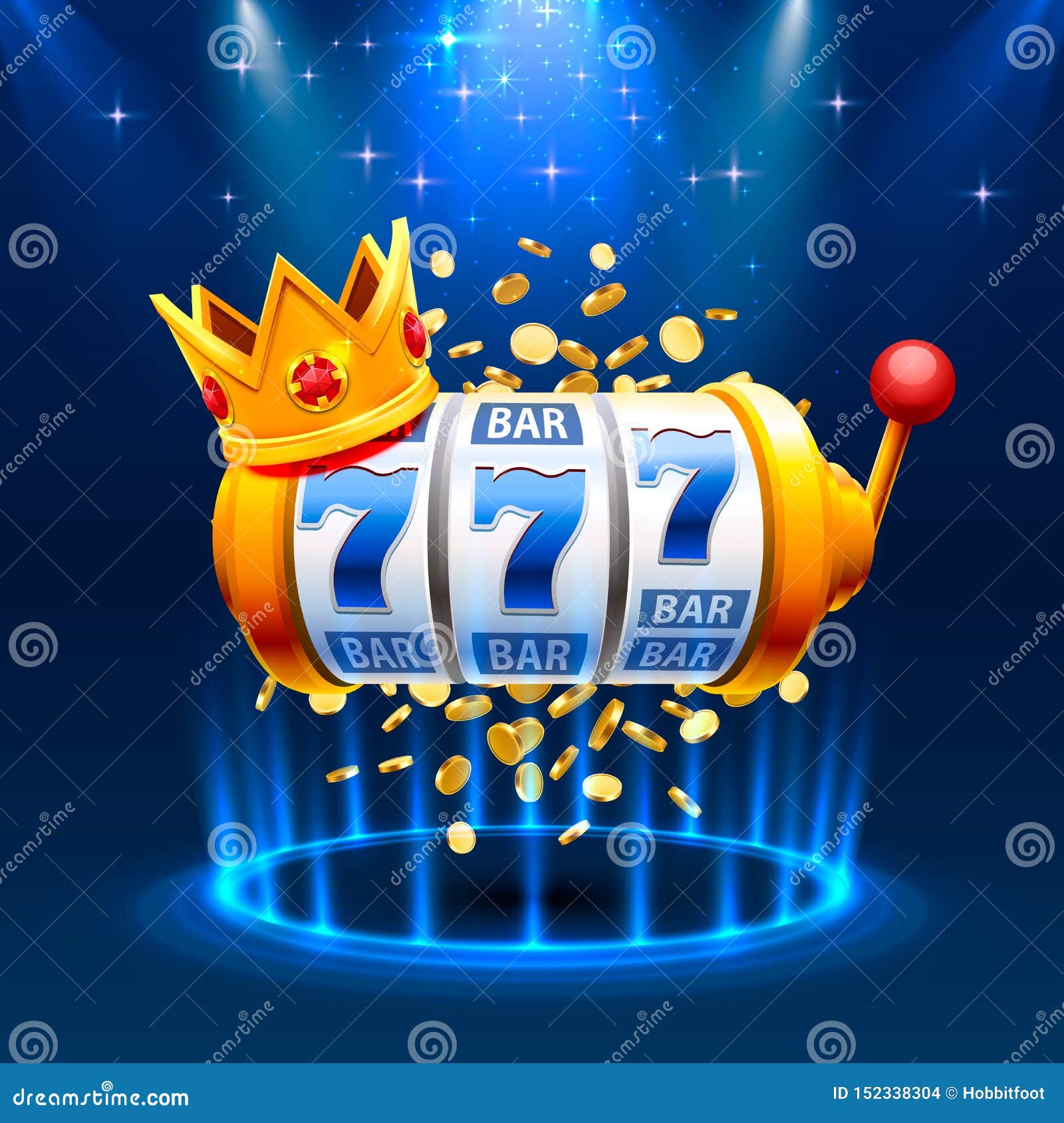 King Slots 777 Banner Casino On The Purple Background. Vector ...