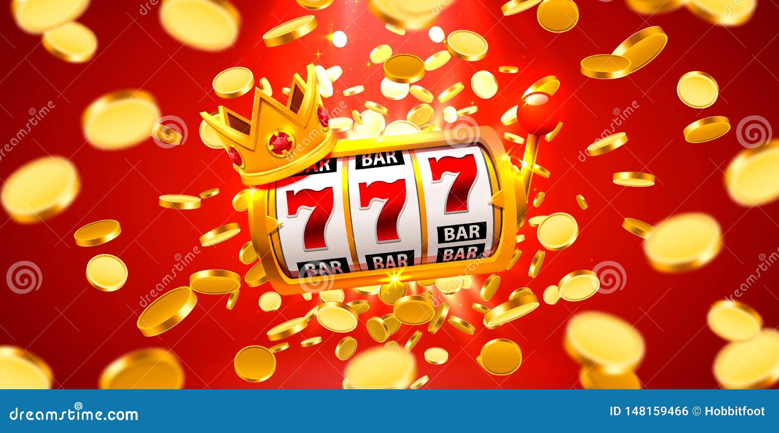 King Slots 777 Banner Casino on the Red Banner Stock Vector ...