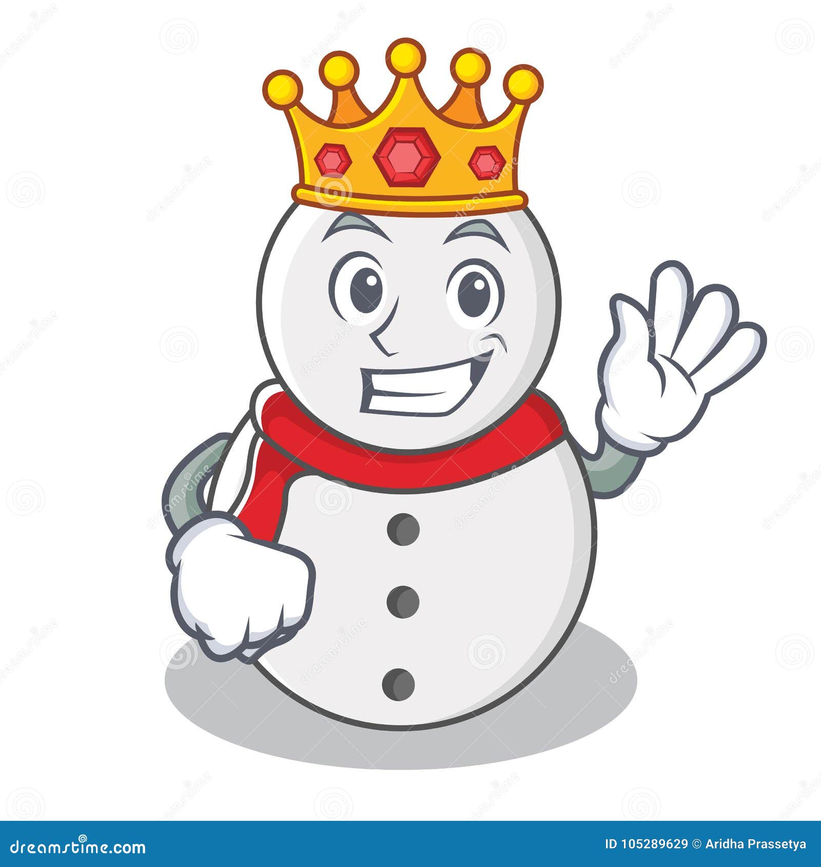 King Snowman Character Cartoon Style Stock Vector - Illustration of ...