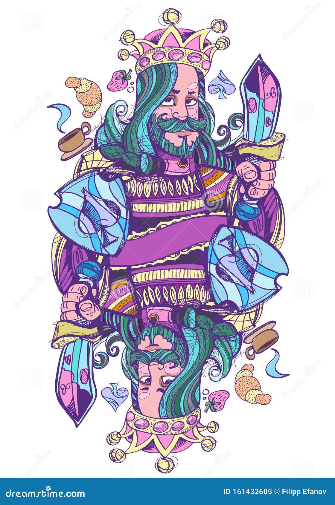 King of Spades. Playing Card Suit in Style Pastel Goth Stock ...