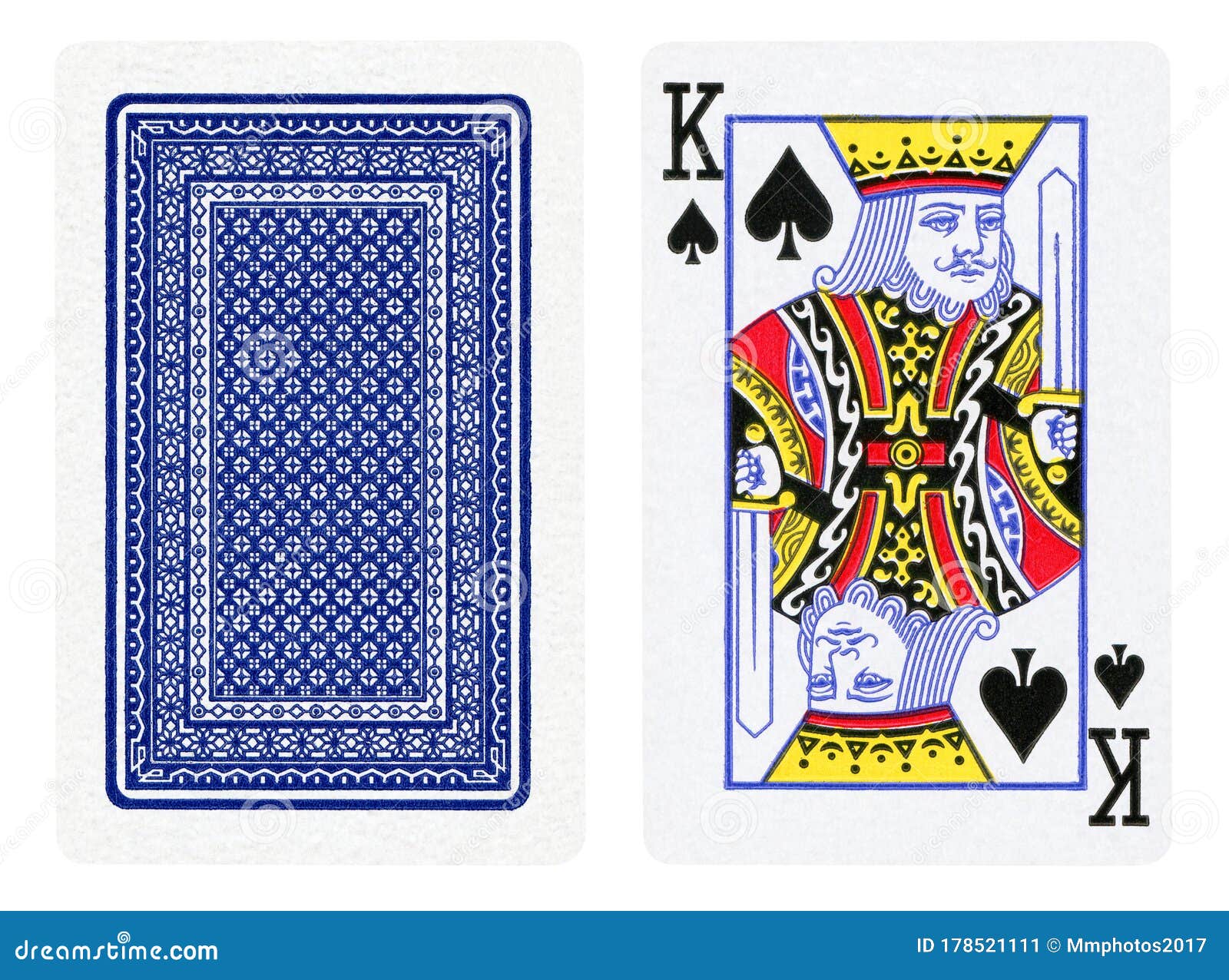 King of Spades Vintage Playing Card - Isolated Stock Image - Image of ...