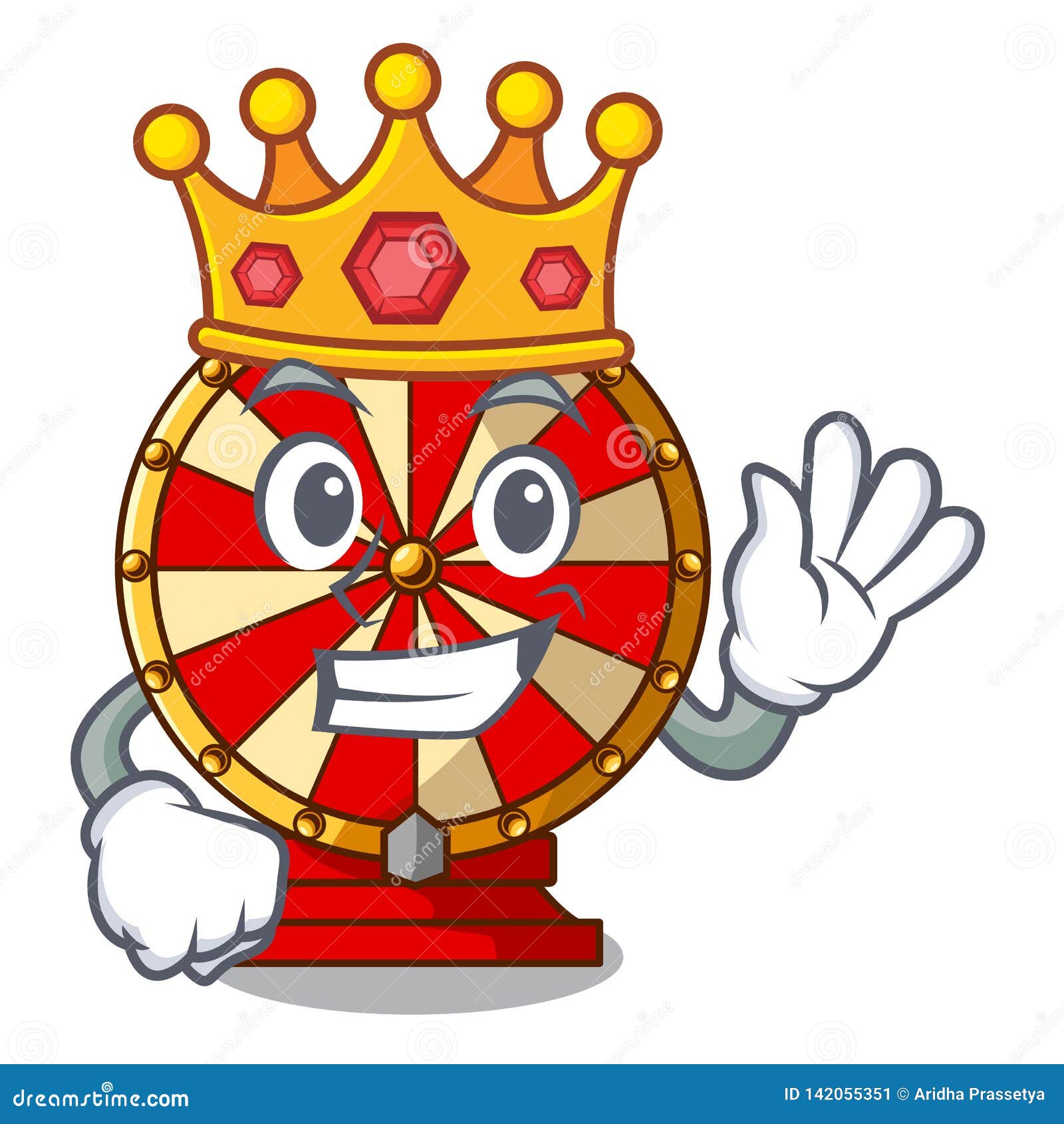King Spinning Wheel Attached the Cartoon Wall Stock Vector ...