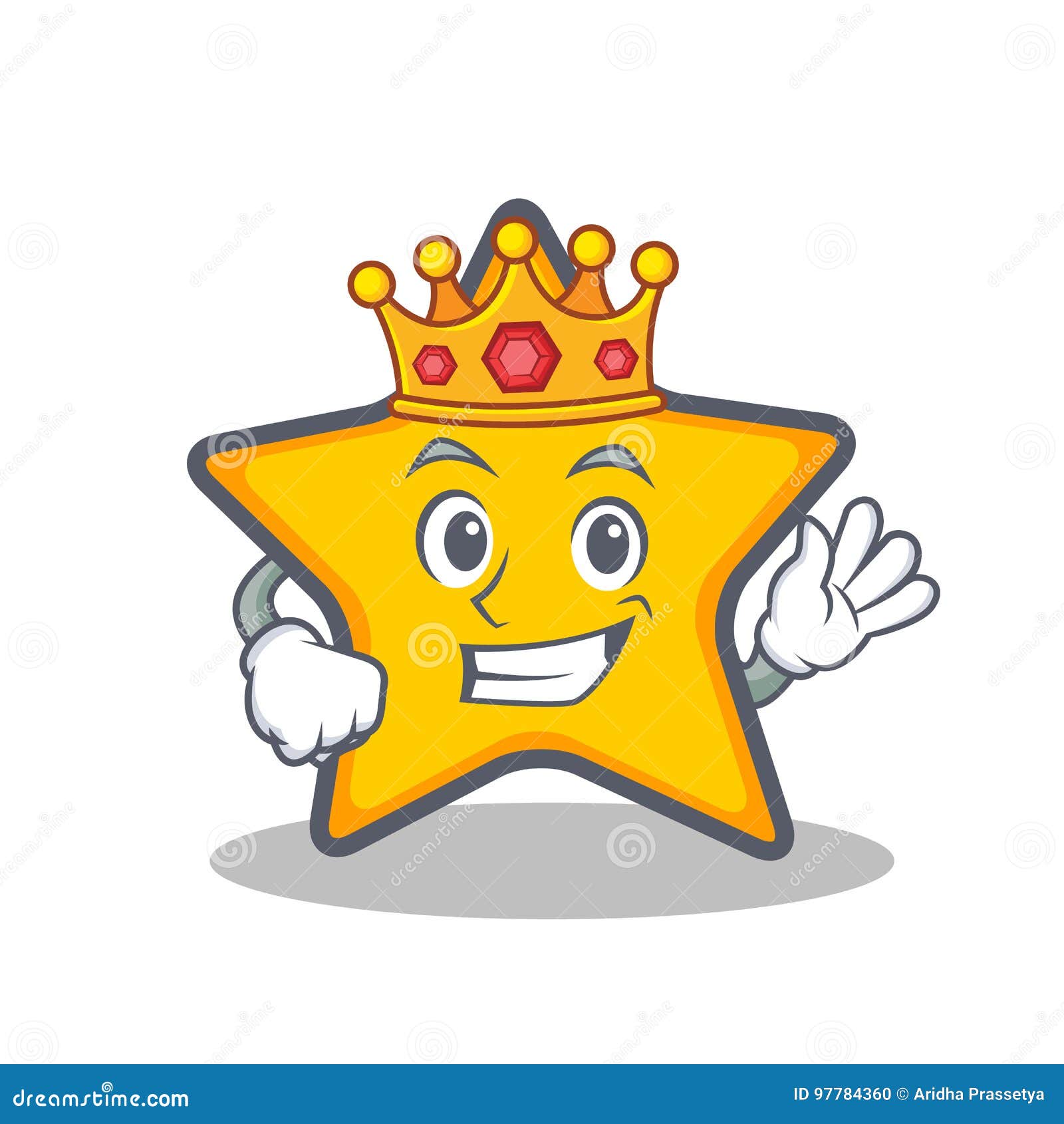 King Star Character Cartoon Style Stock Vector - Illustration of shiny ...