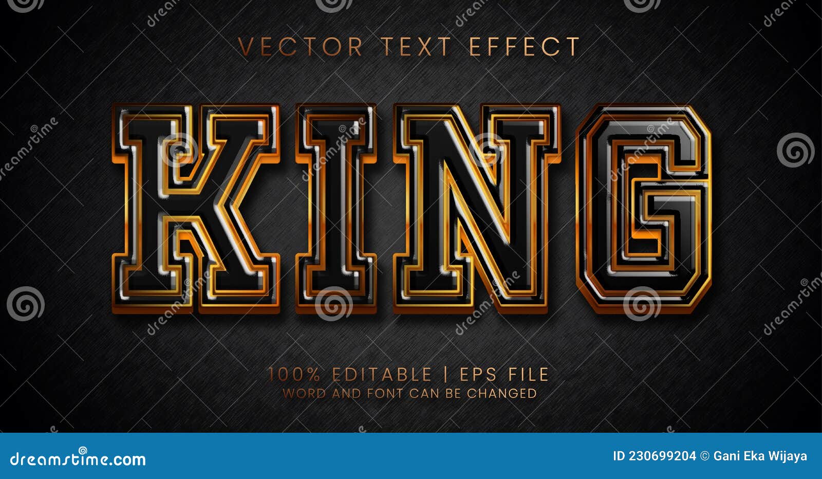 King Text, Luxury Rose Gold Editable Text Effect On Black Textured ...