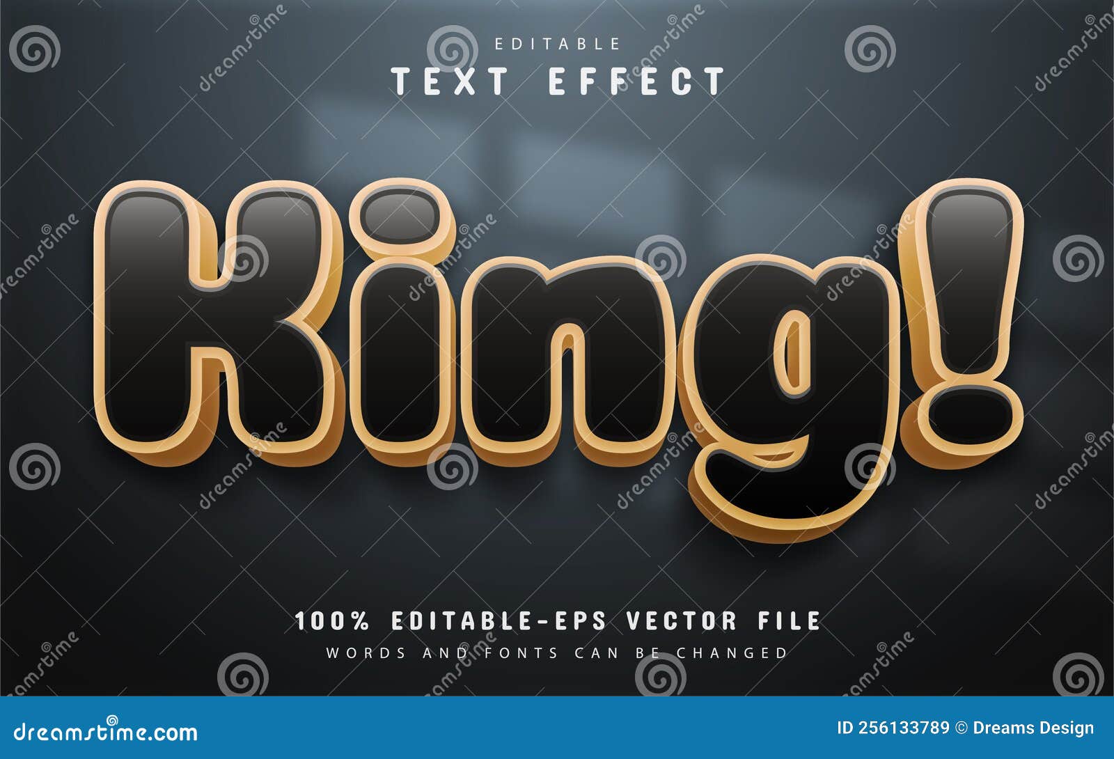 King text effect editable stock vector. Illustration of typeface ...