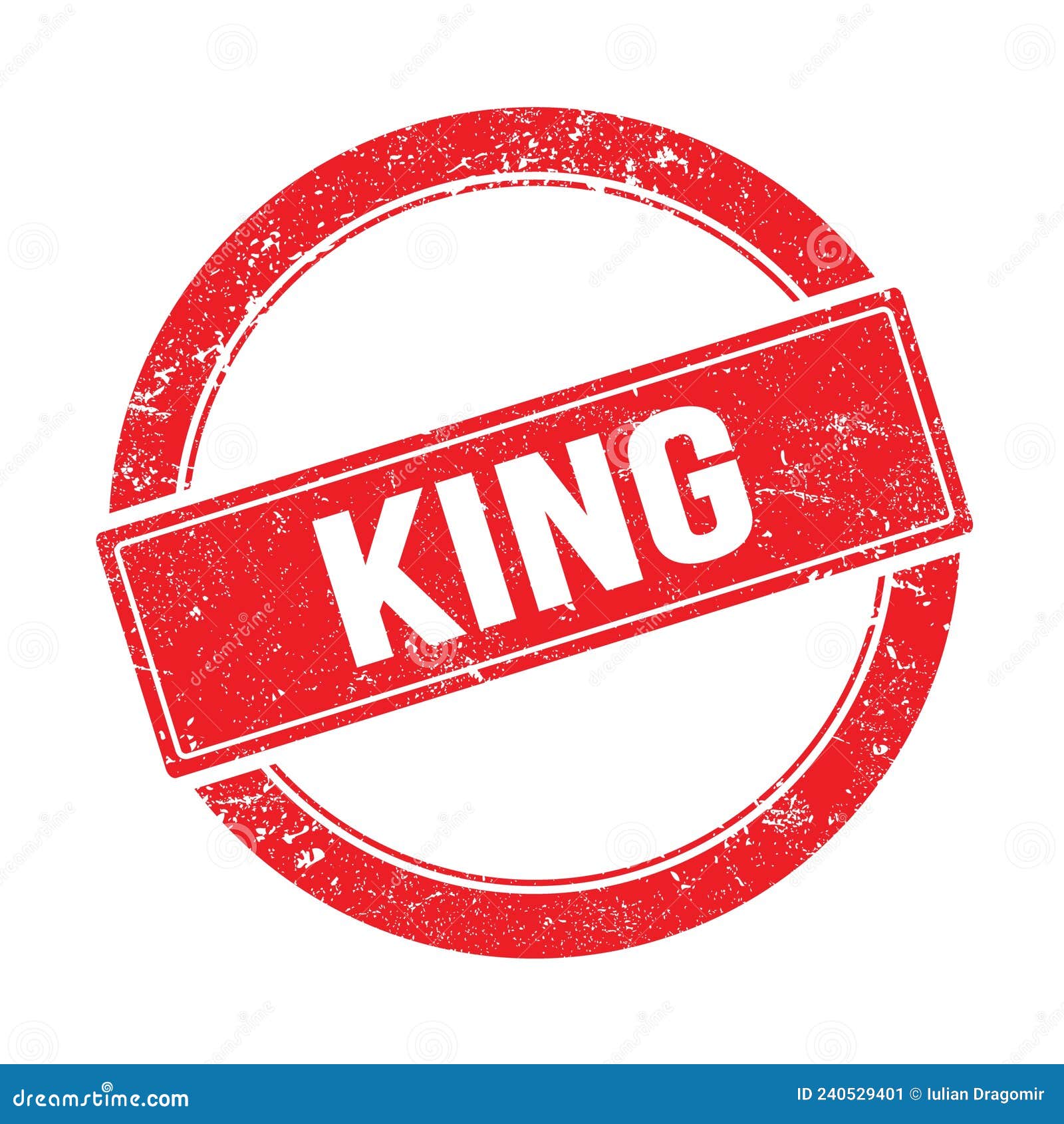 KING Text on Red Grungy Round Stamp Stock Illustration - Illustration ...