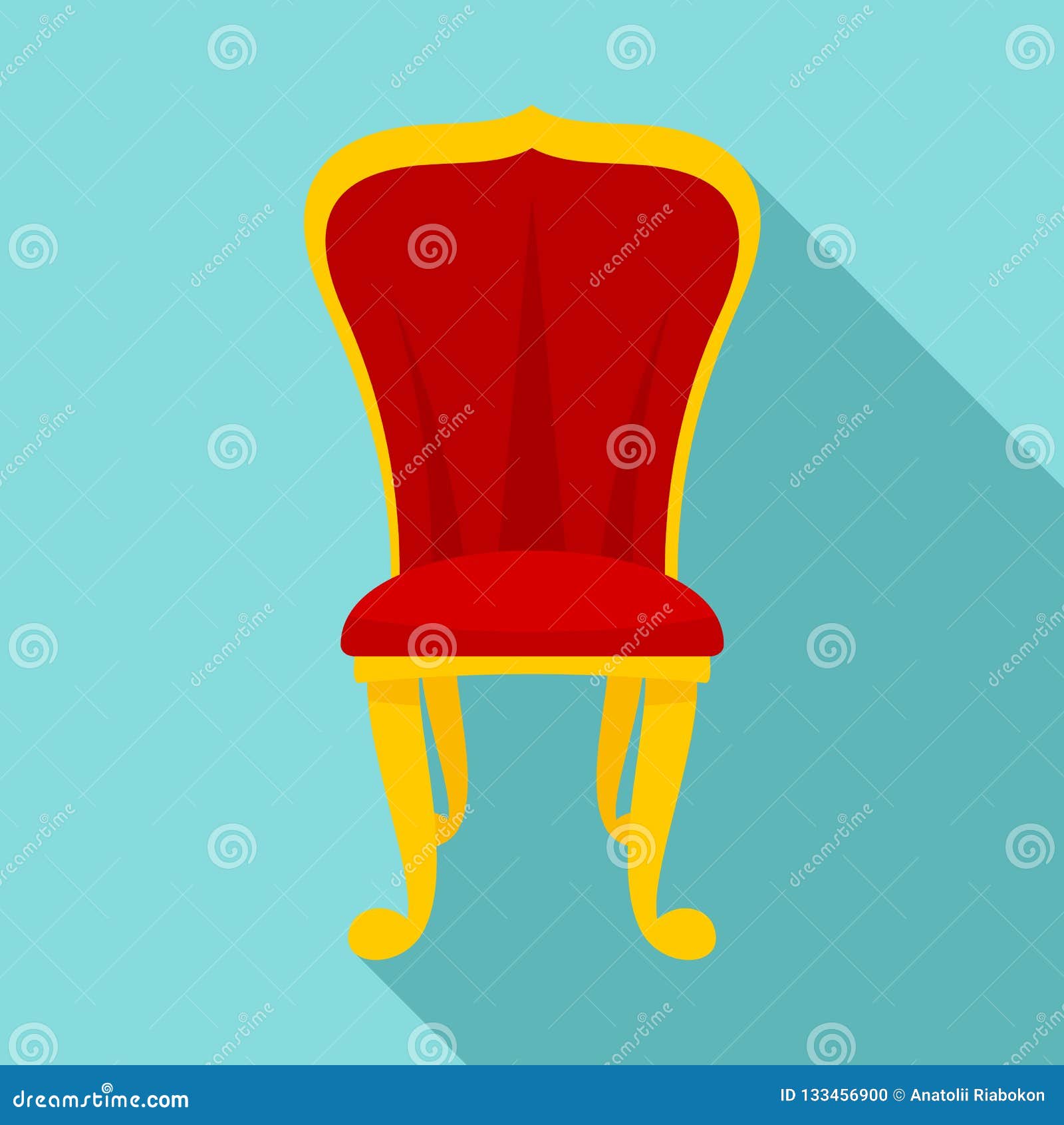 King Throne Icon, Flat Style Stock Vector - Illustration of icon ...