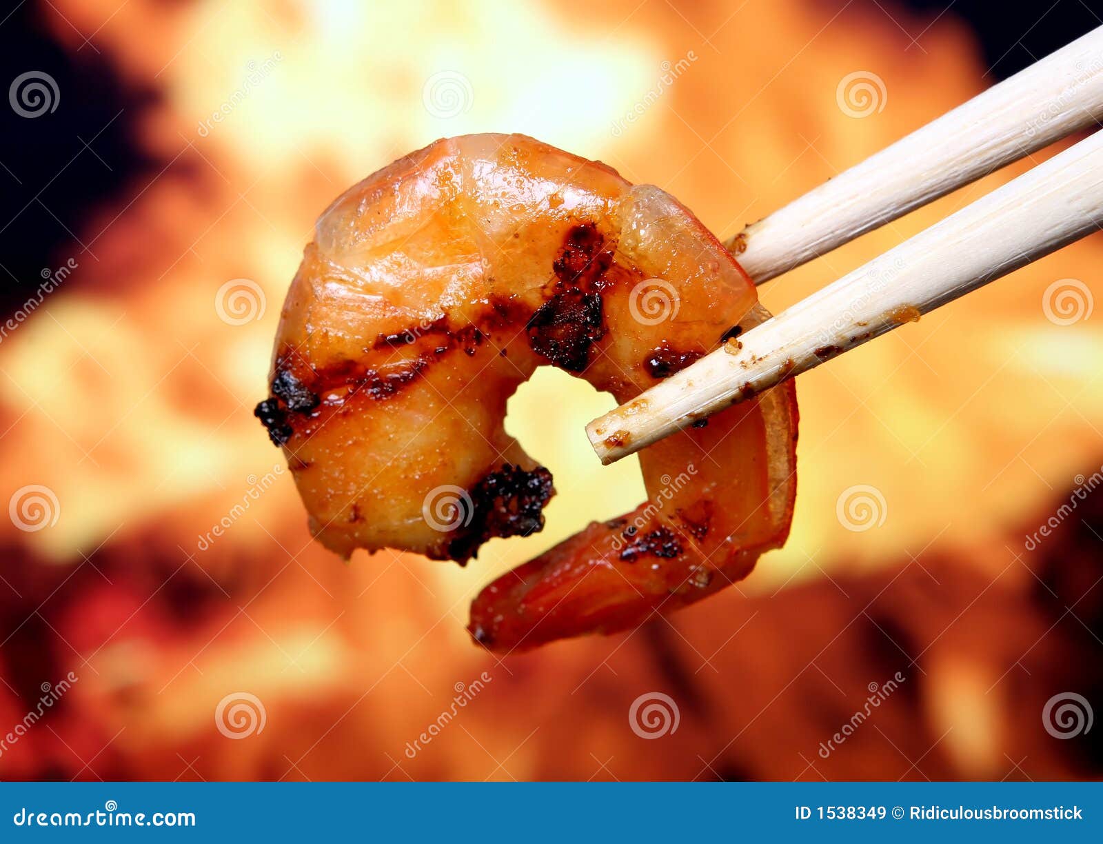 King Tiger Prawn Shrimp Food by Fire and Flame Stock Image - Image of ...