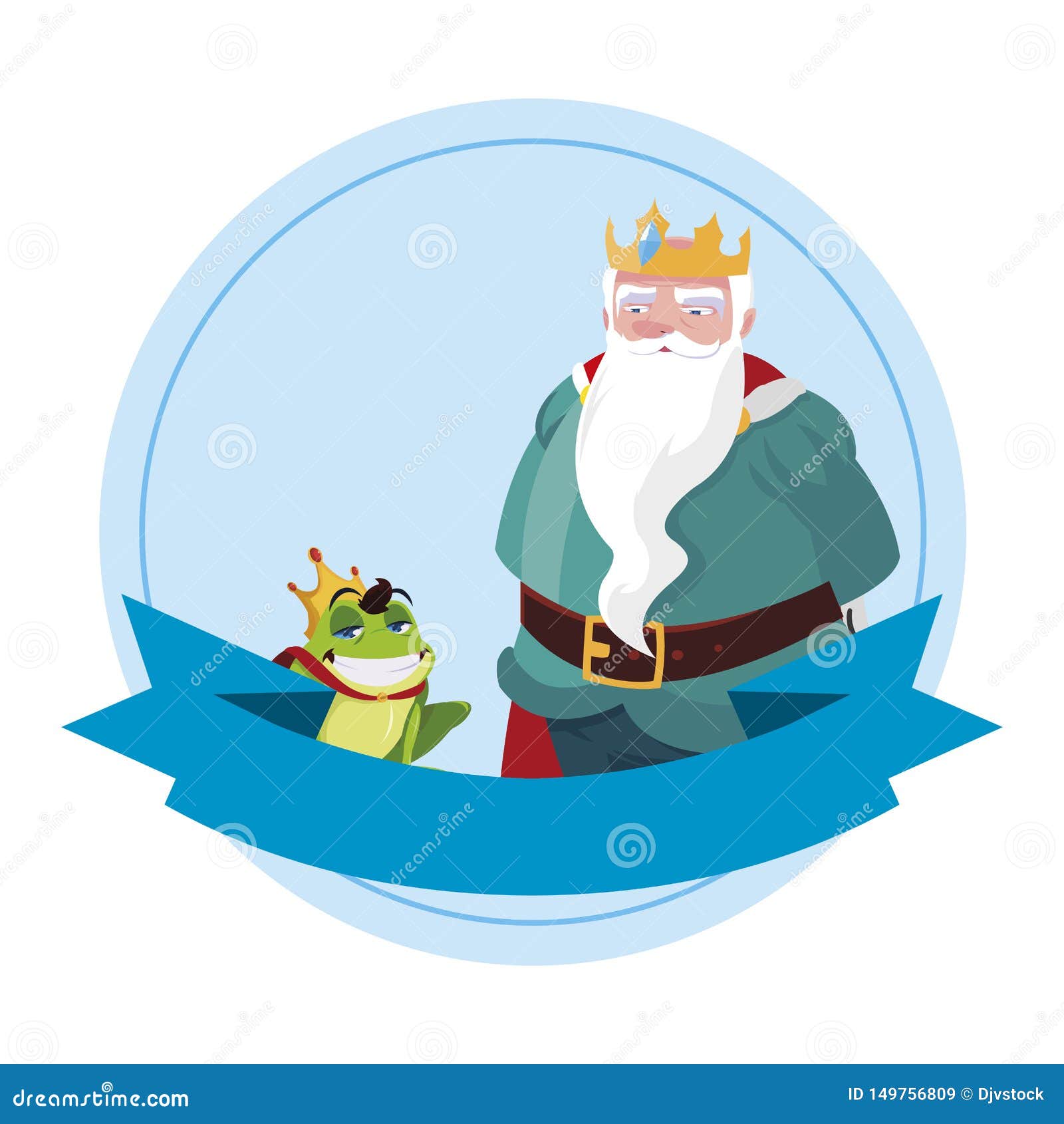 King with Toad Prince Characters Stock Illustration - Illustration of ...