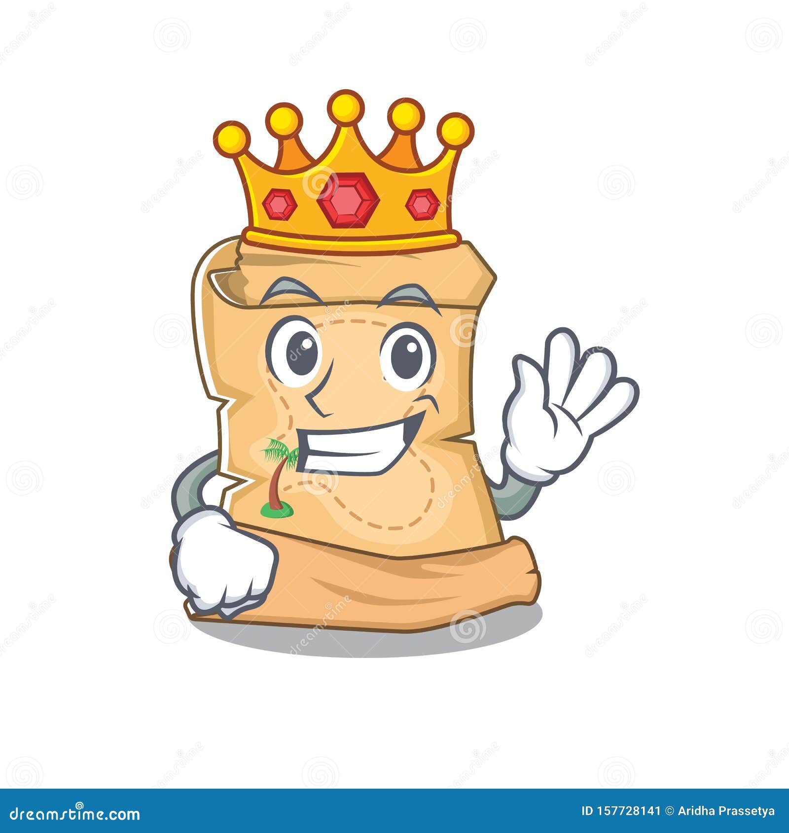 King Treasure Map Isolated with the Cartoon Stock Vector - Illustration ...