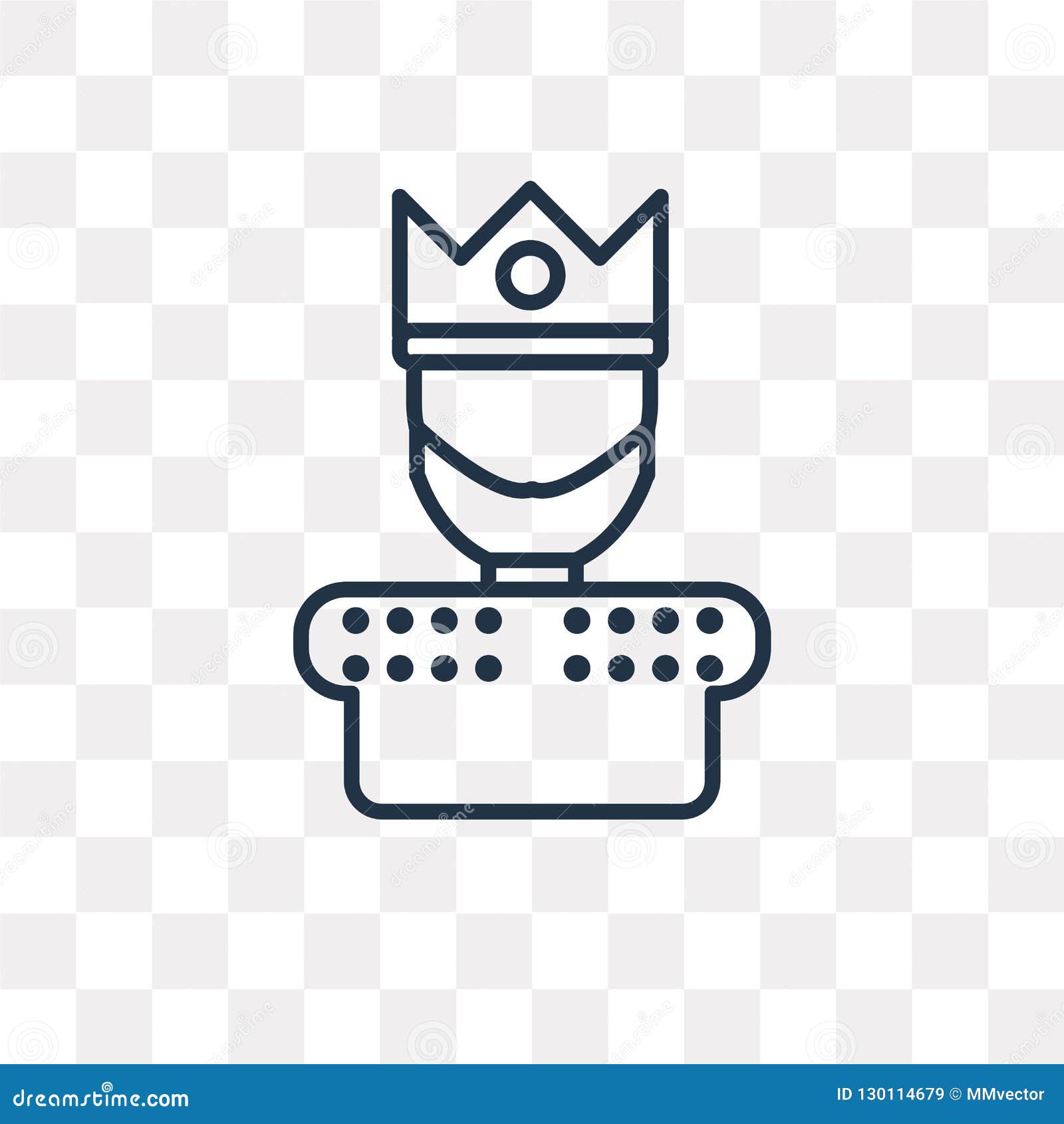 King Vector Icon Isolated on Transparent Background, Linear King Stock ...