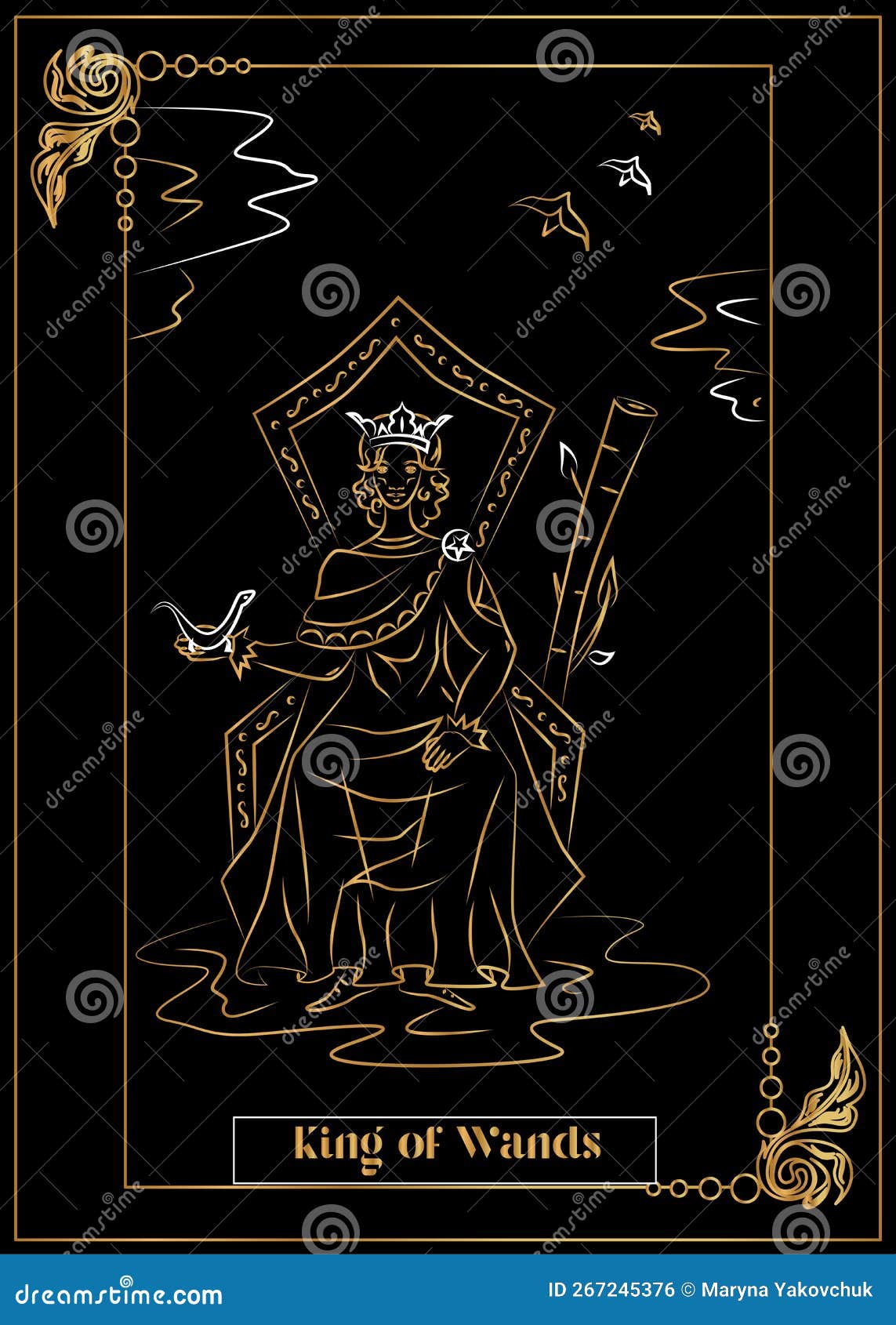 King of Wands stock vector. Illustration of symbol, line - 267245376