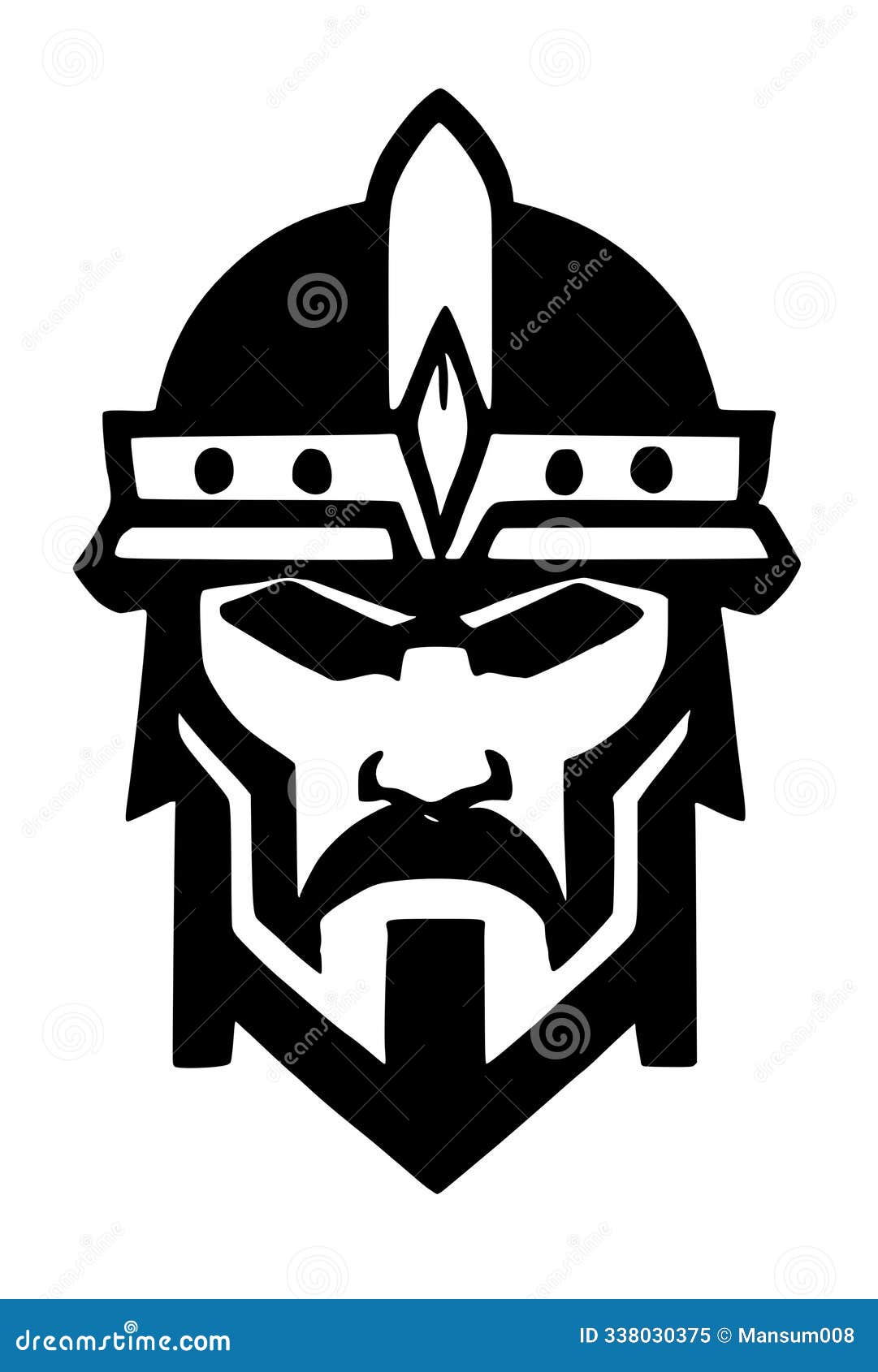 King Warrior Head Icon in Solid Style Stock Illustration - Illustration ...