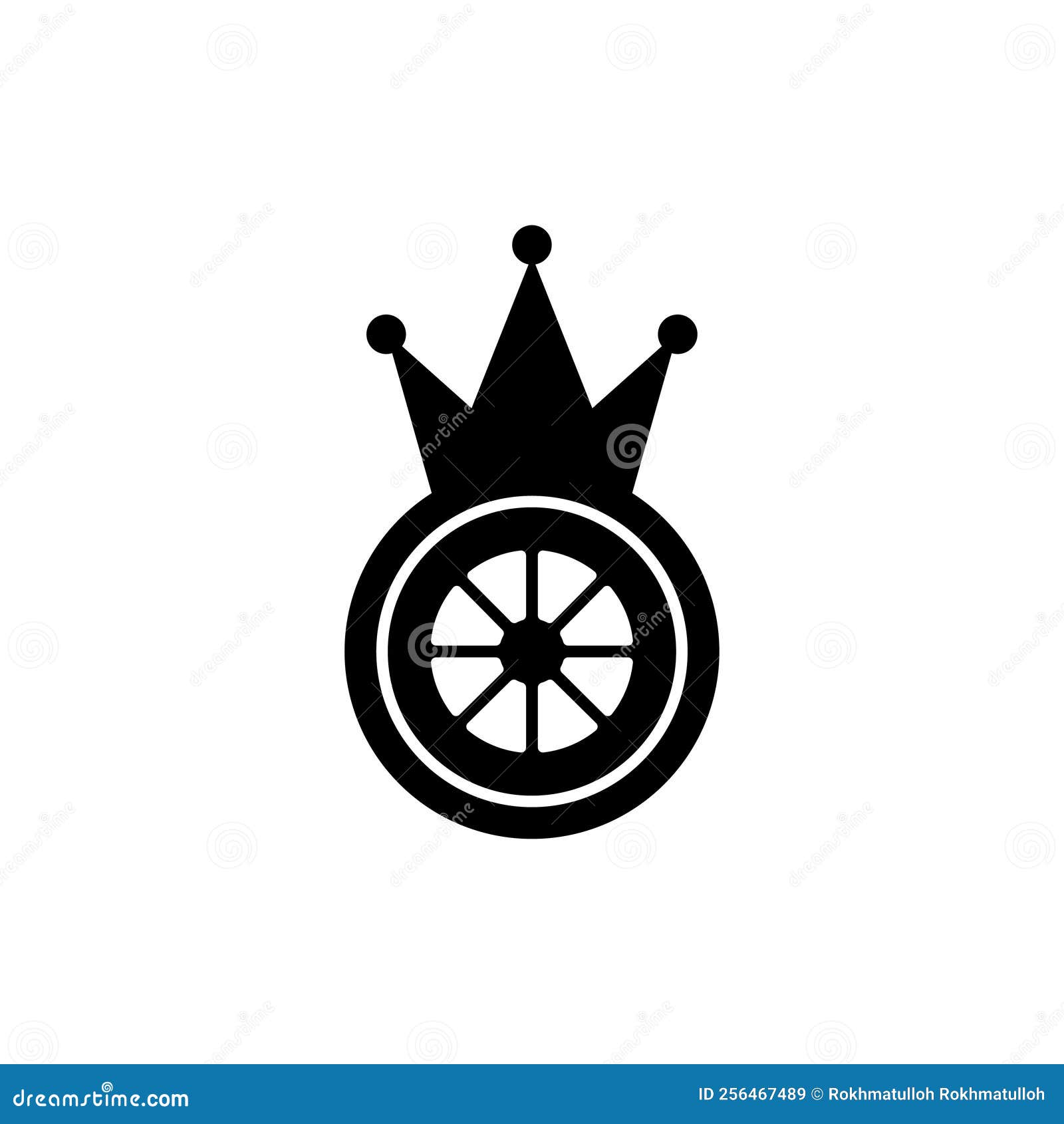 King Wheel Logo Illustration Crown Icon Design Vector Stock Vector ...