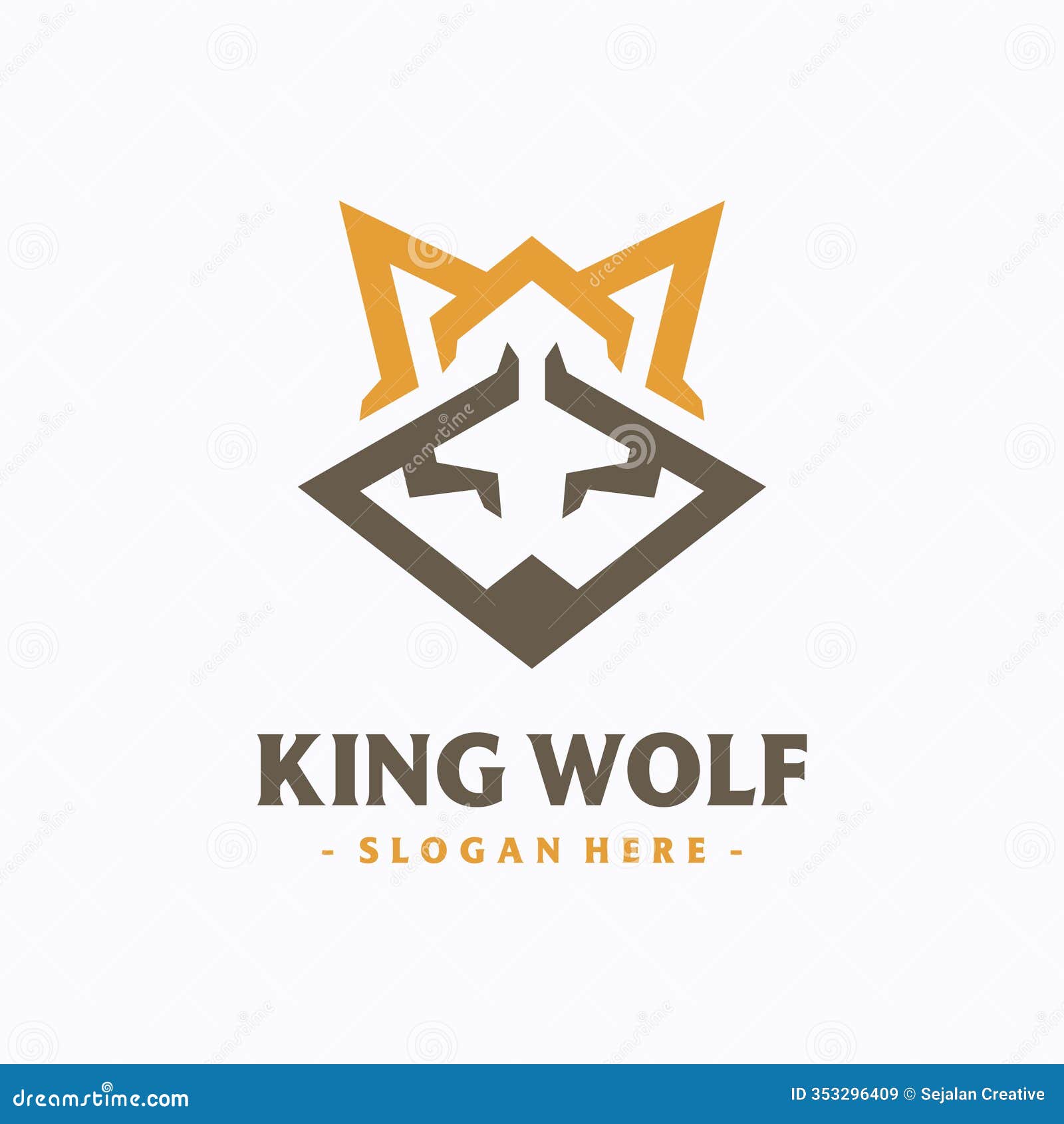 King Wolf Logo Design Template Stock Vector - Illustration of badge ...