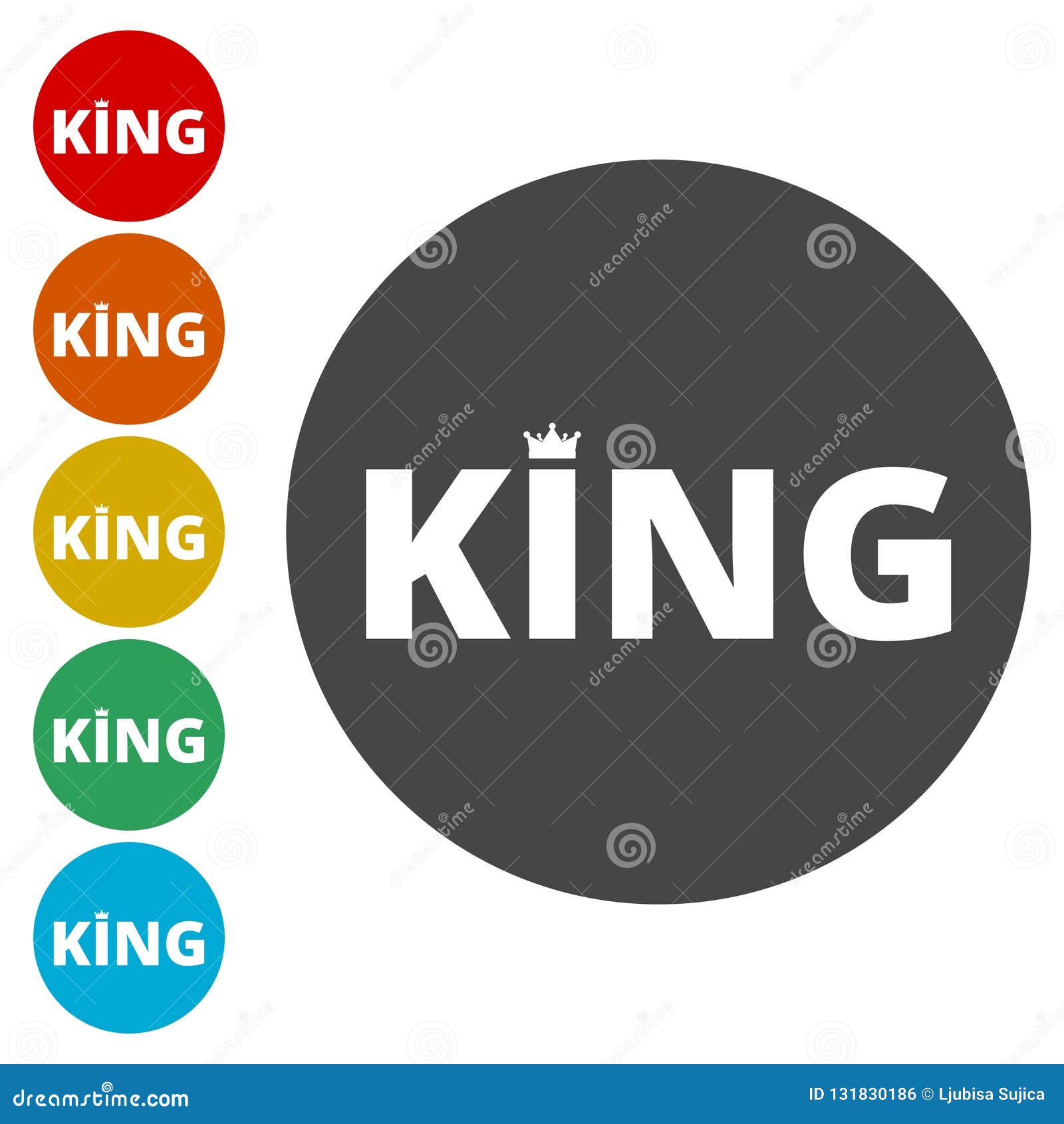 King Word with Crown Vector Icon Stock Vector - Illustration of ...