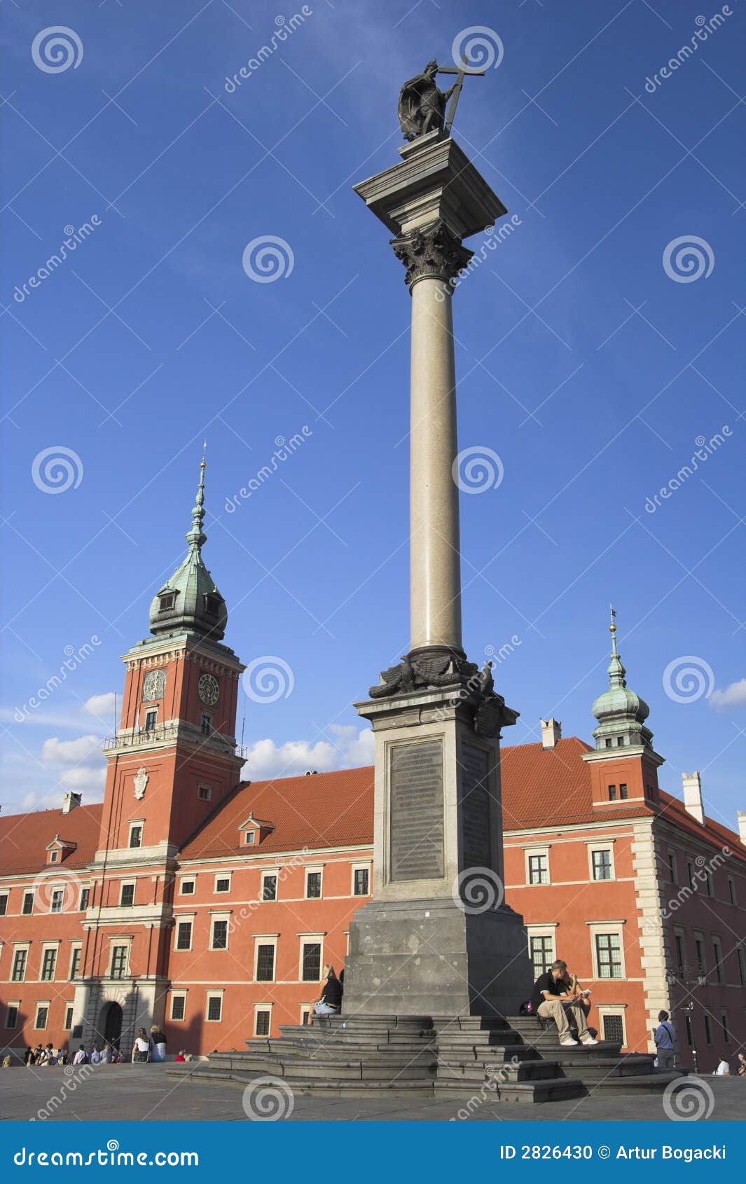 King Zygmunt S Column and Royal Castle Stock Photo - Image of culture ...