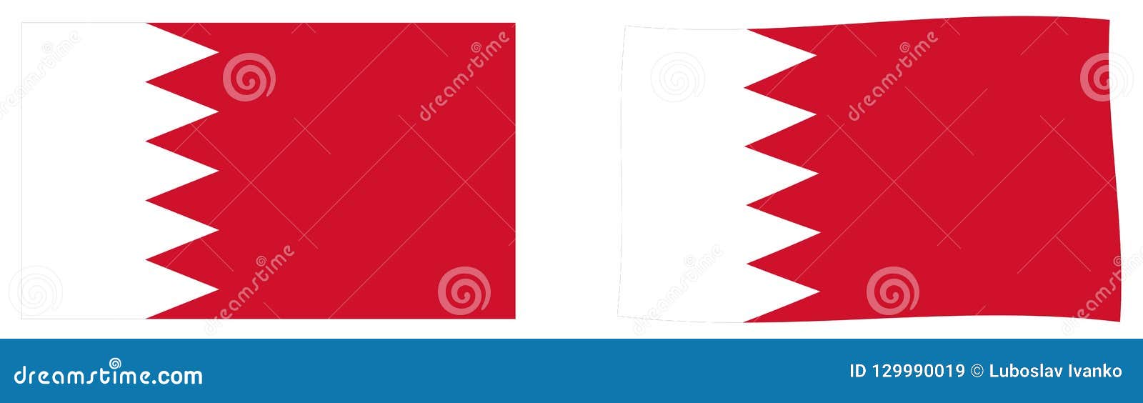 Kingdom of Bahrain Flag. Simple and Slightly Waving Version. Stock ...