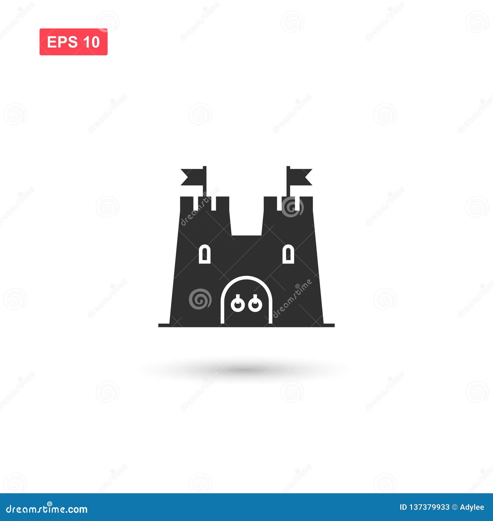 Kingdom Castle Icon Vector Design Isolated Stock Vector - Illustration ...