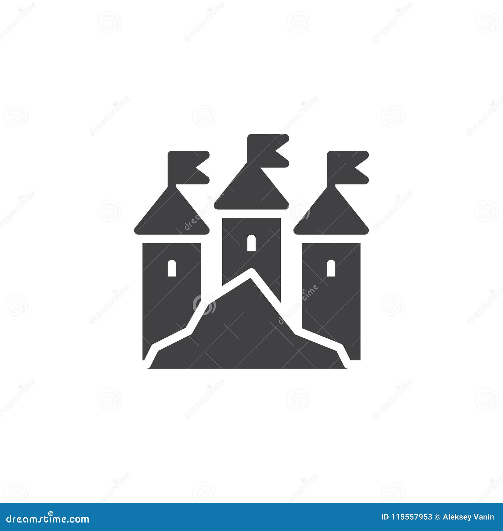 Kingdom castle vector icon stock vector. Illustration of fantasy ...