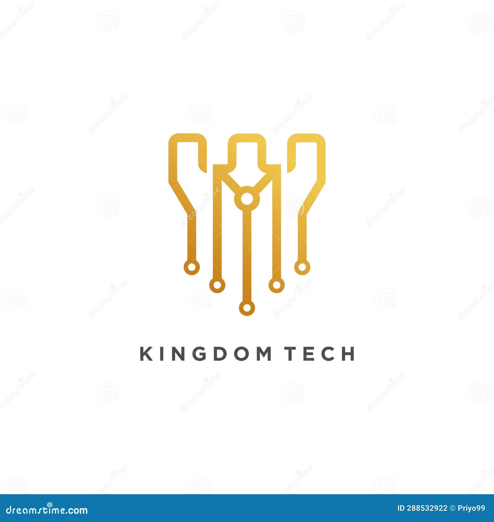 Kingdom Logo Design Vector with Technology Concept Stock Vector ...