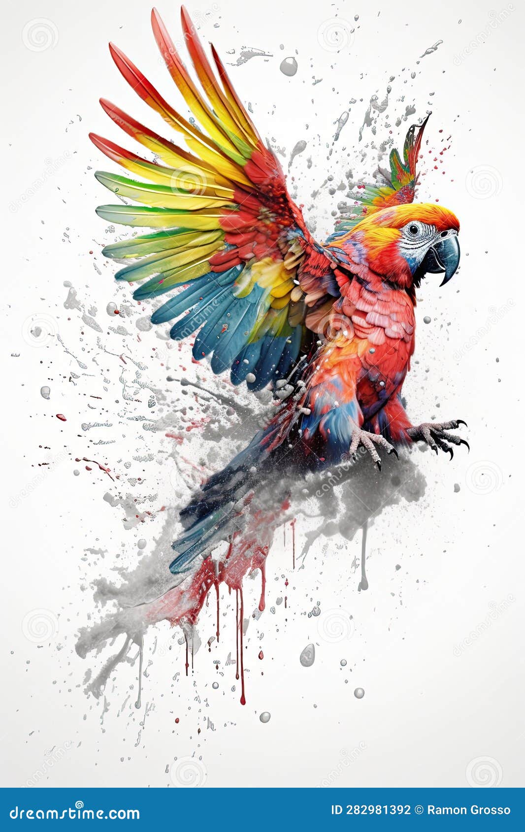 Kingfisher, Bald Eagle and Parrot Stock Illustration - Illustration of ...