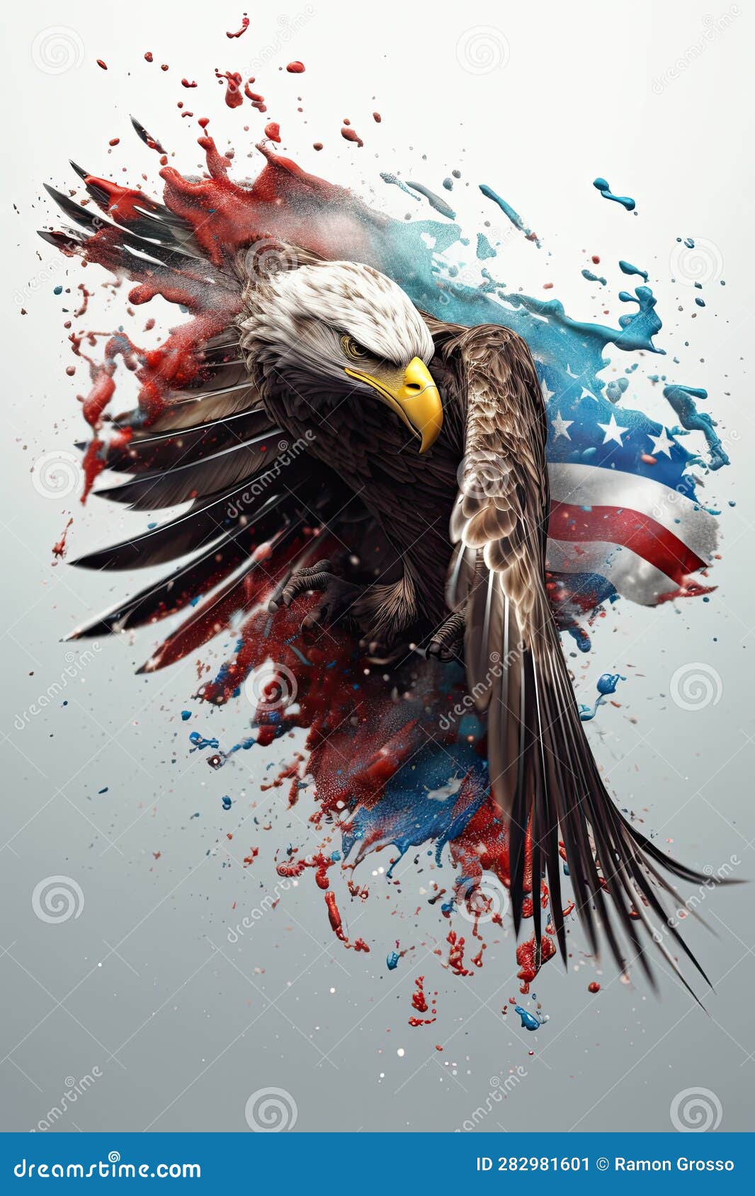 Kingfisher, Bald Eagle and Parrot Stock Illustration - Illustration of ...