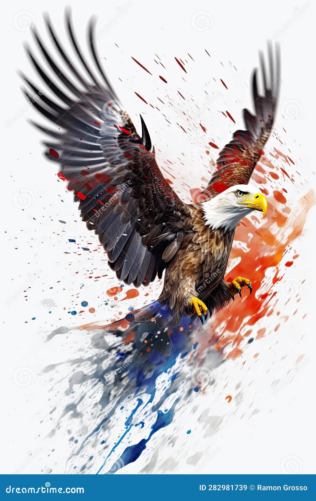 Kingfisher, Bald Eagle and Parrot Stock Illustration - Illustration of ...