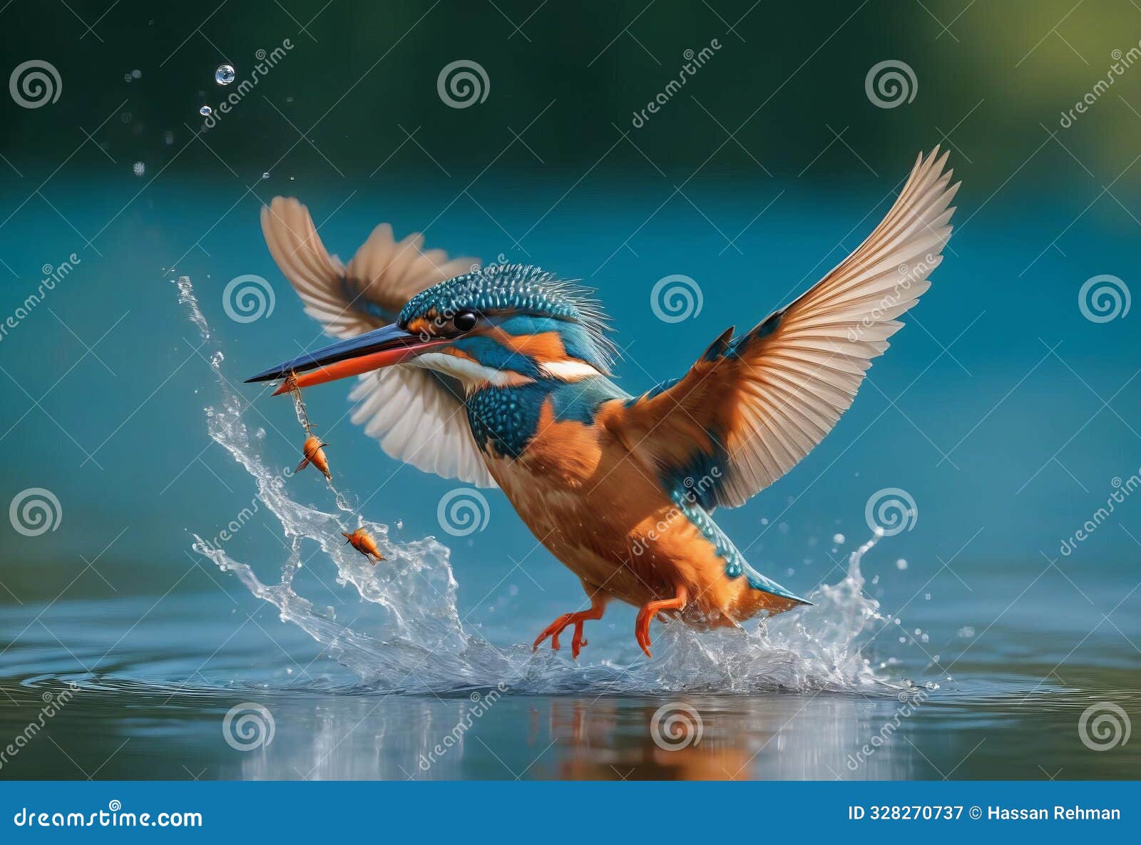 Kingfisher Bird Diving Towards the Water Stock Illustration ...