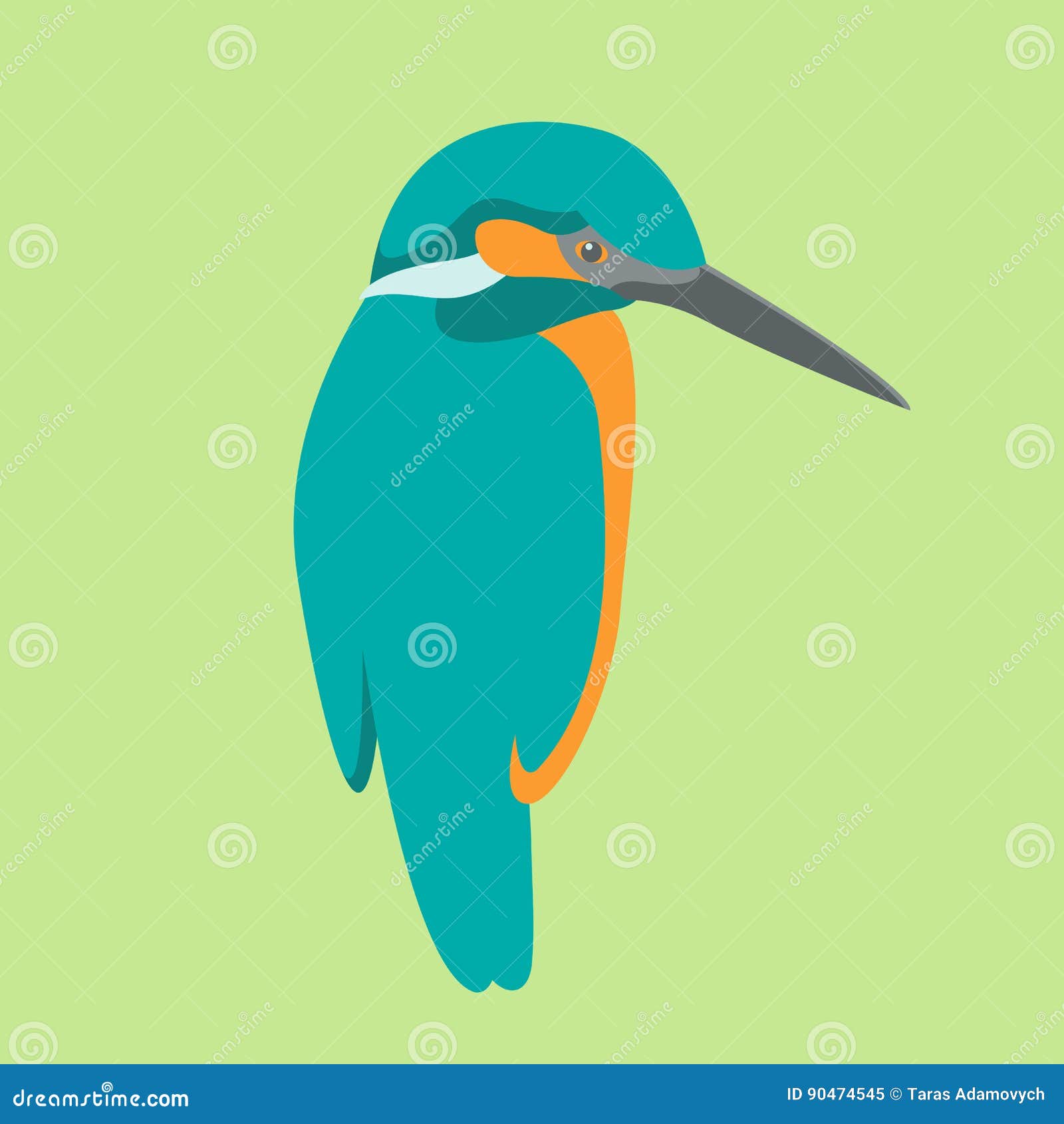 Kingfisher Bird Vector Illustration Style Flat Stock Vector ...
